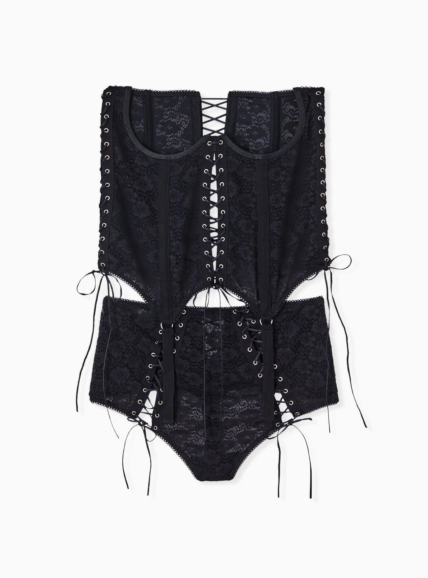 Plus Size - Black Lace Underwire Bustier - Torrid