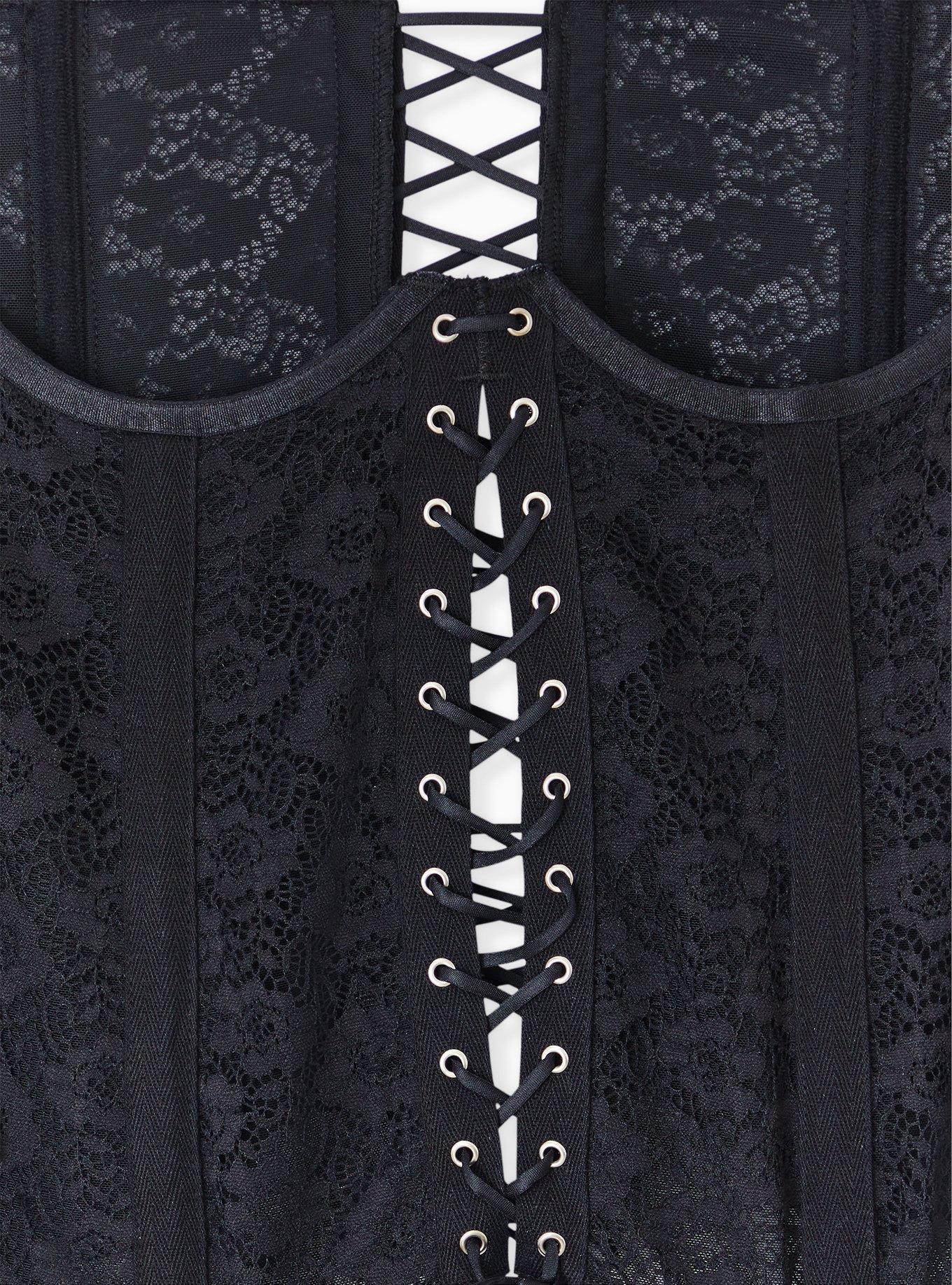 Plus Size - Black Lace Underwire Bustier - Torrid