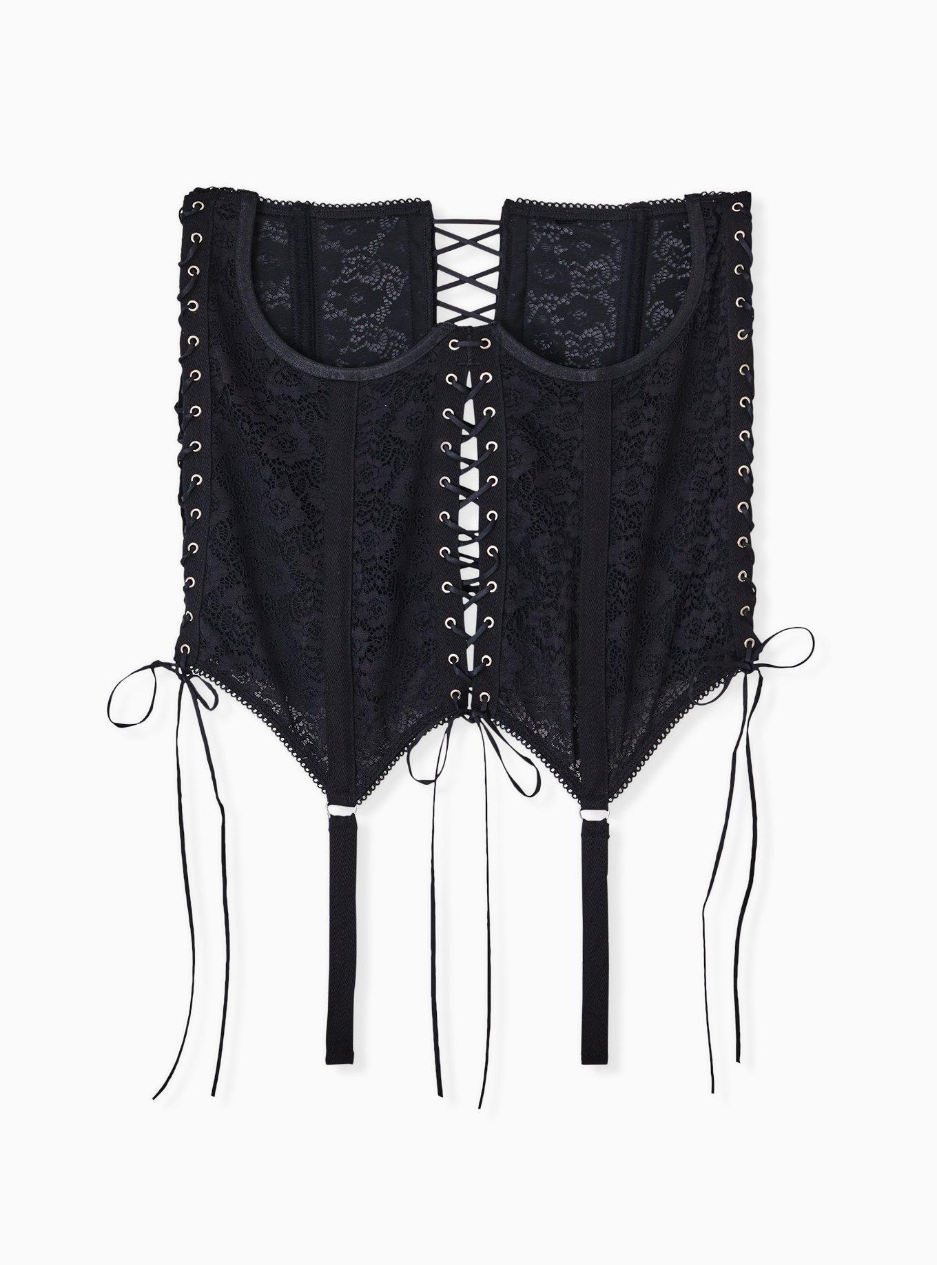 Plus Size - Black Lace Underwire Bustier - Torrid