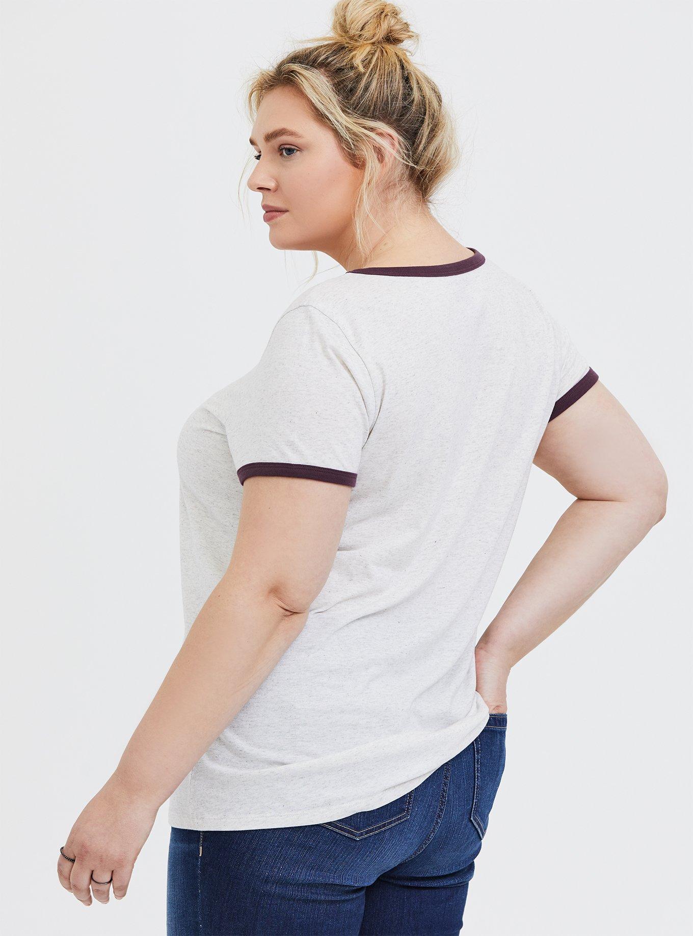 Plus Size - Music Soul Oatmeal Slub Ringer Tee - Torrid