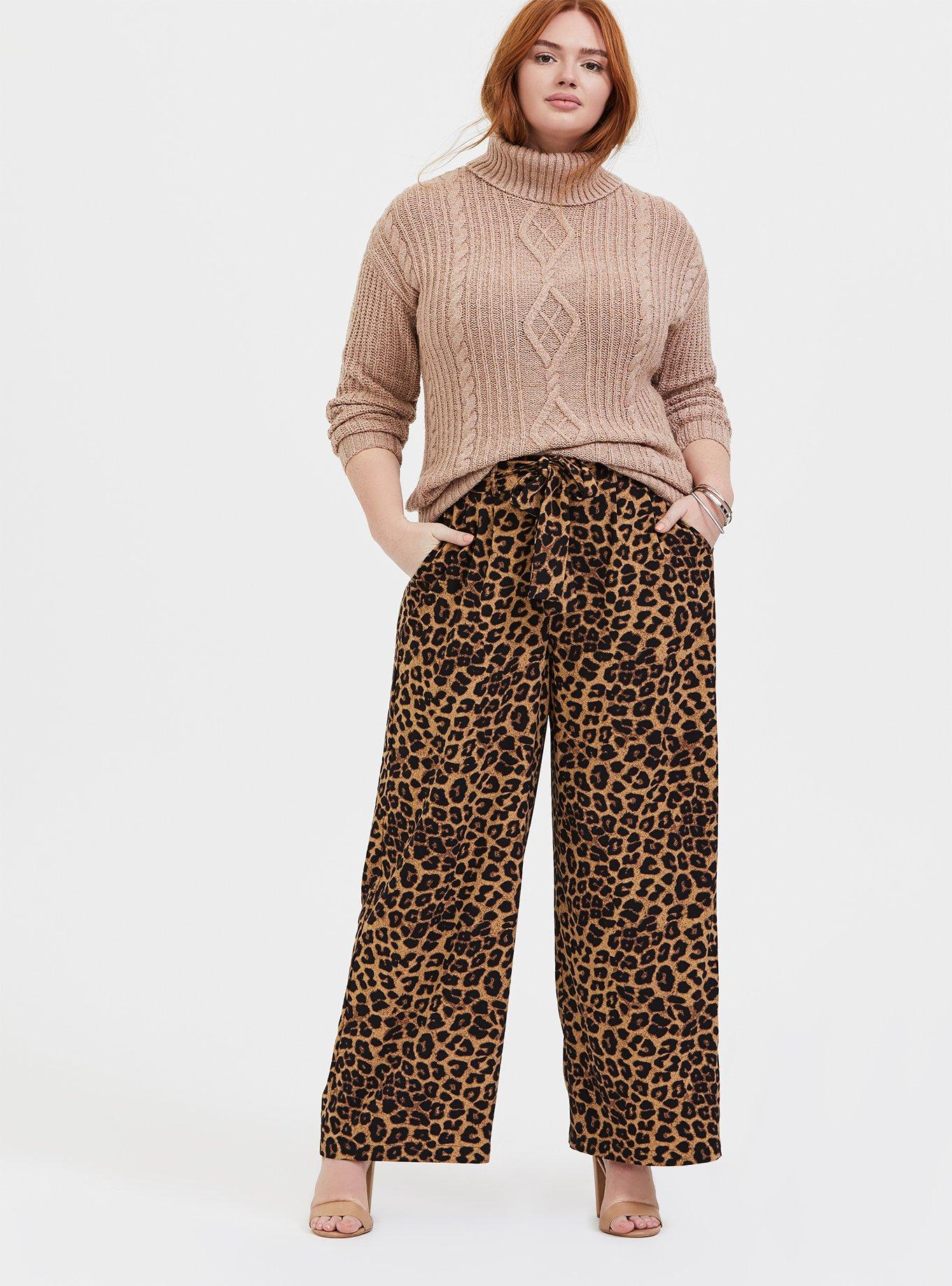 Plus Size - Light Brown Turtleneck Fisherman Sweater - Torrid