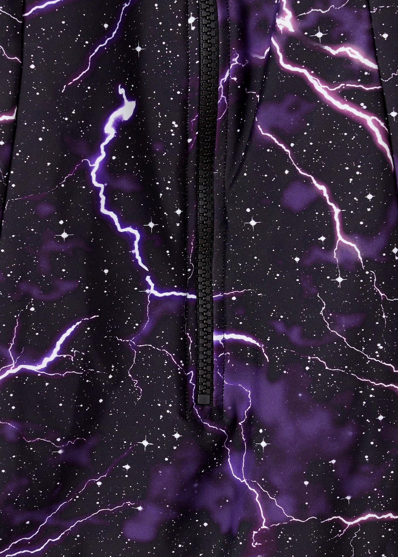 Plus Size - Black Lightning Streaks Rash Guard Swimsuit - Torrid