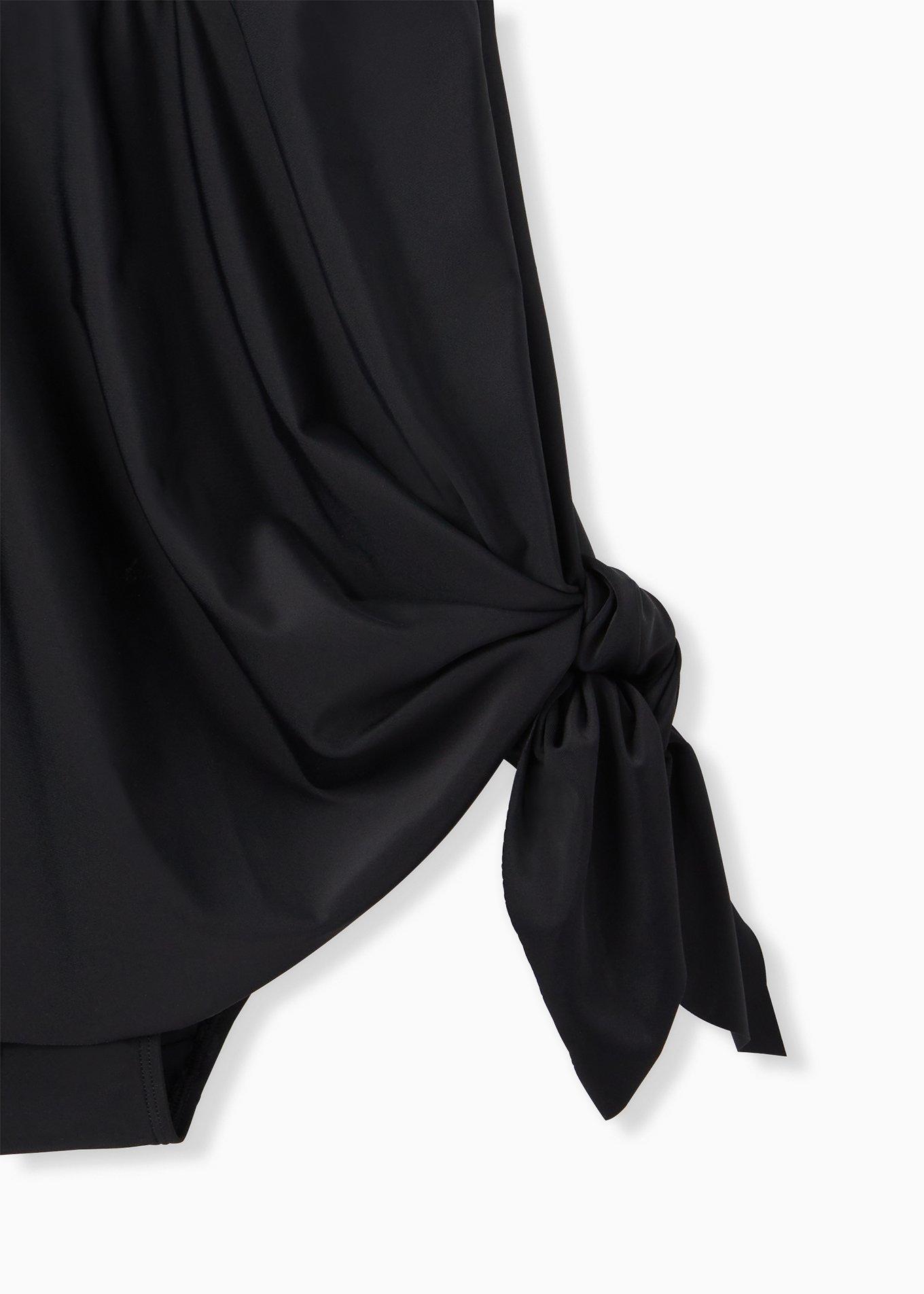 Plus Size - Wireless Short Asymmetrical Twist Front Swim Dress With ...