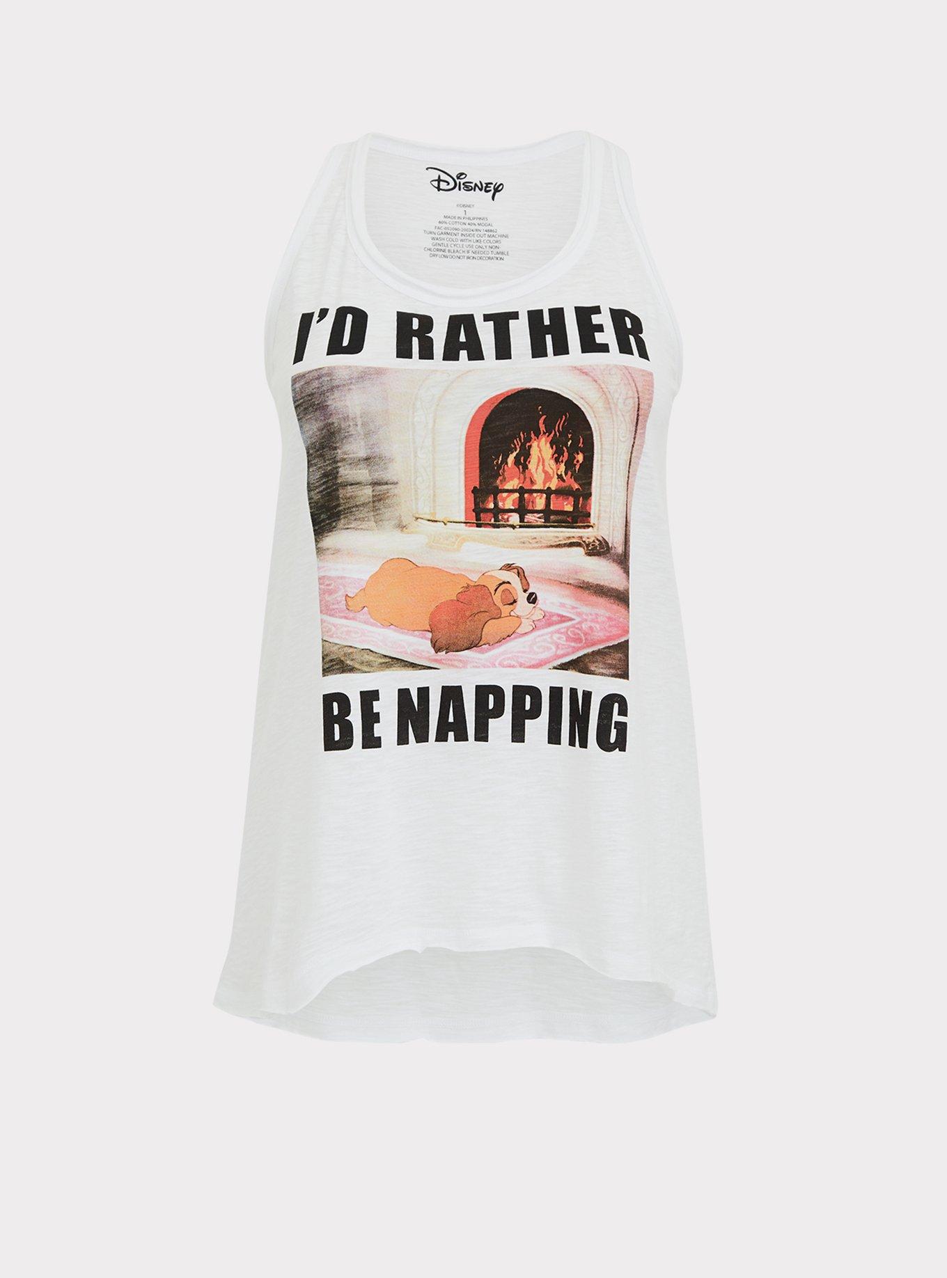 Plus Size - Disney Lady and the Tramp I'd Rather Be Napping White Sleep ...