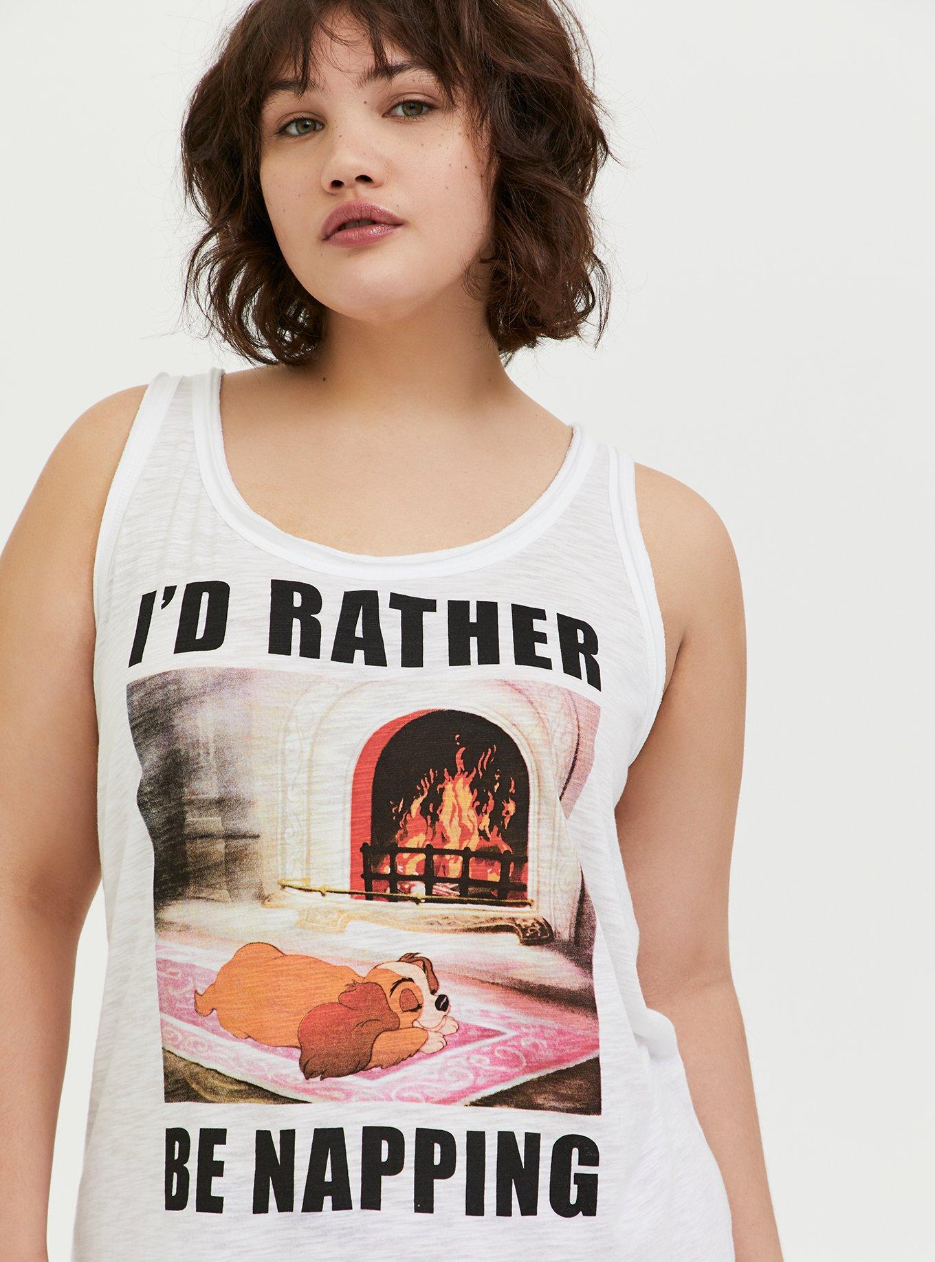 Plus Size - Disney Lady and the Tramp I'd Rather Be Napping White Sleep ...
