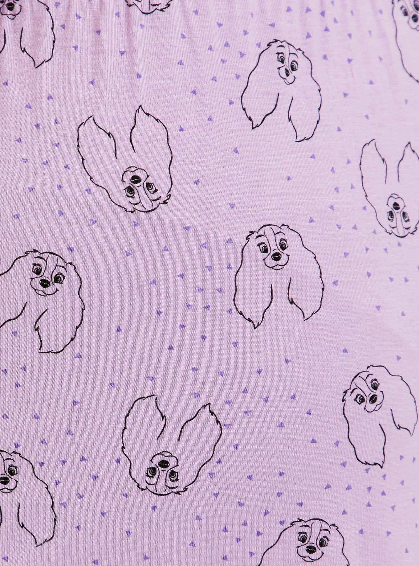 Plus Size - Disney Lady and the Tramp Light Lavender Purple Sleep Short ...