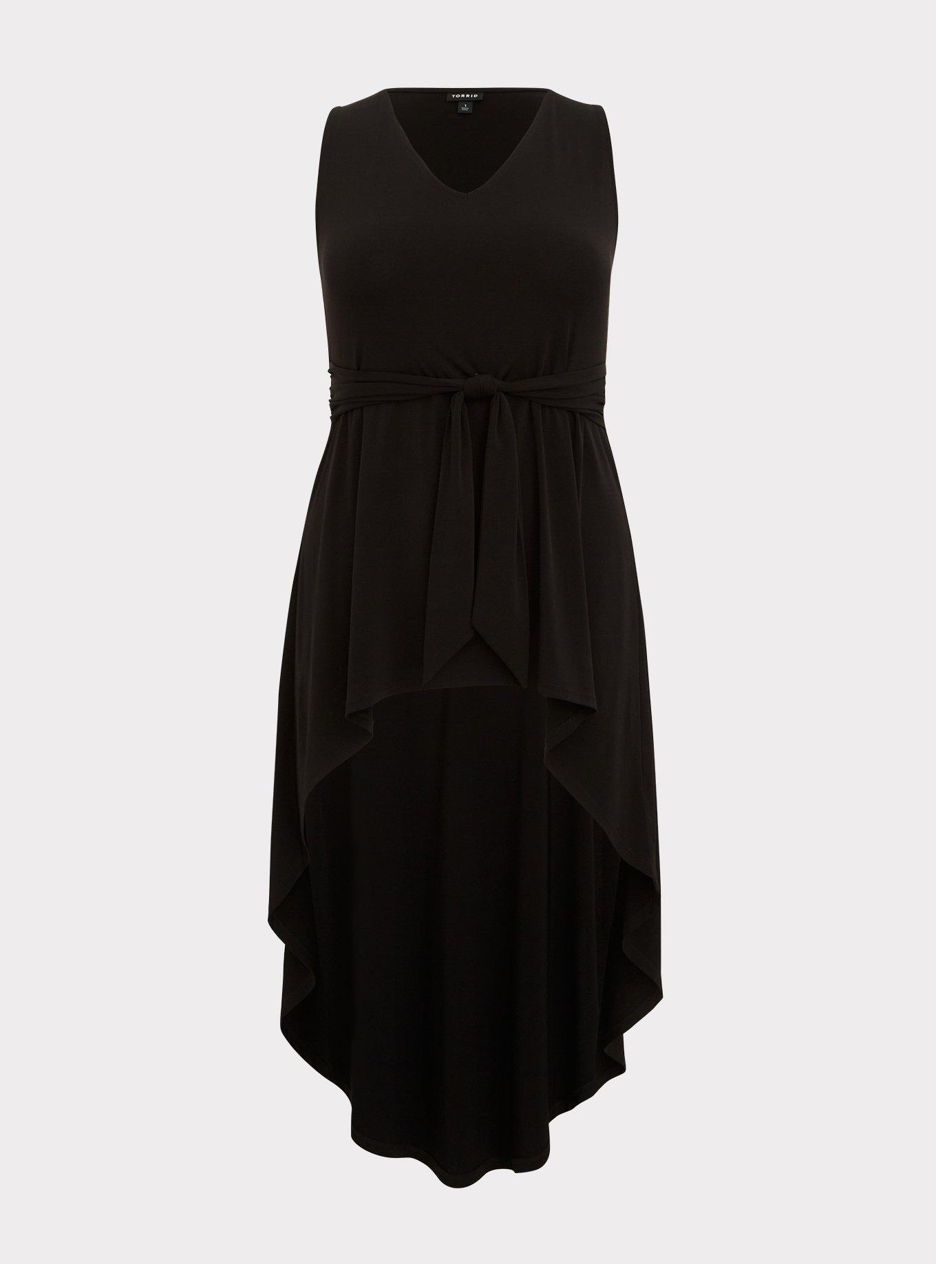 Plus Size - Black Studio Knit Tie Front Hi-Lo Top - Torrid