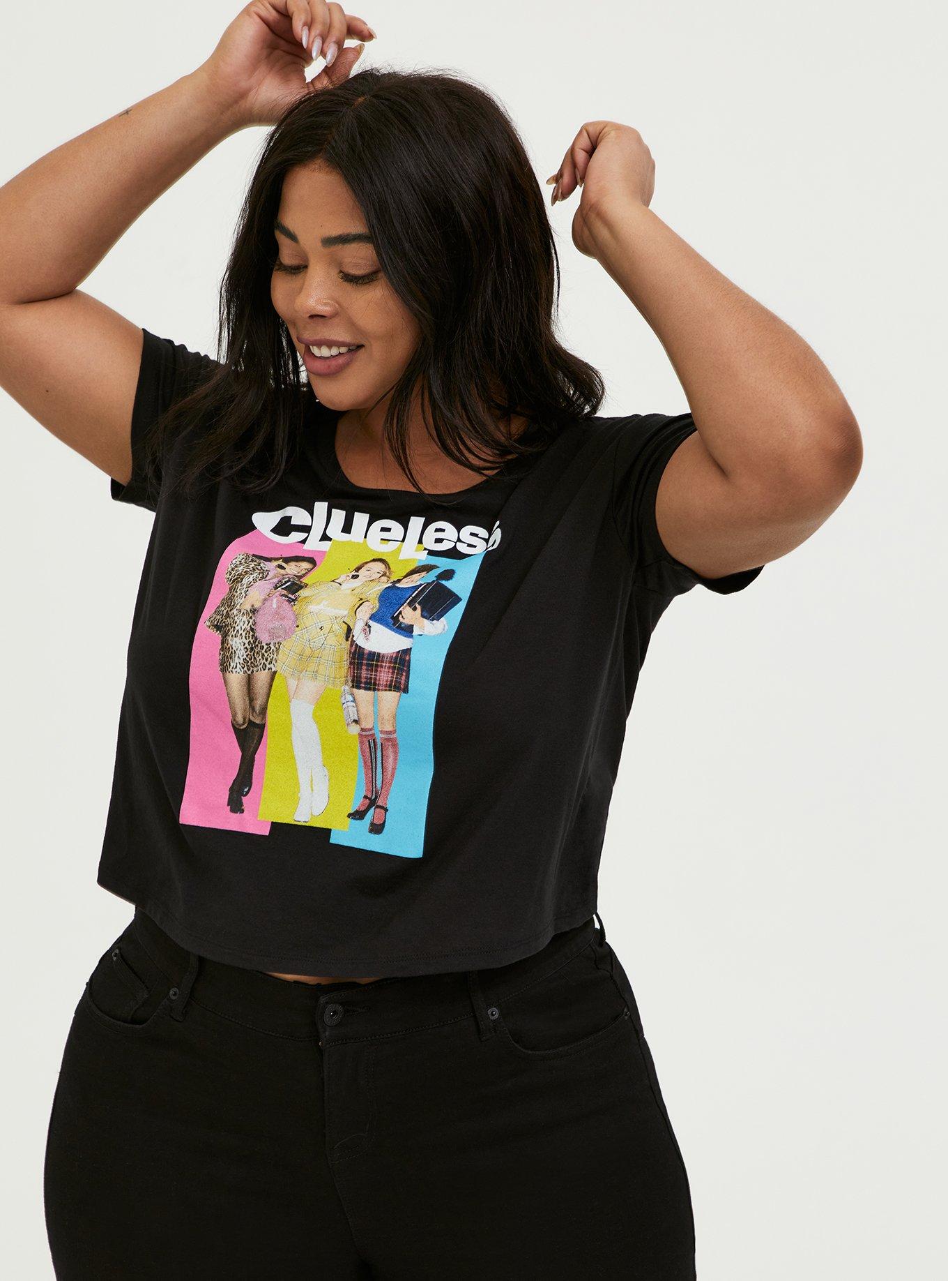 Plus Size - Clueless Black Crop Crew Tee - Torrid