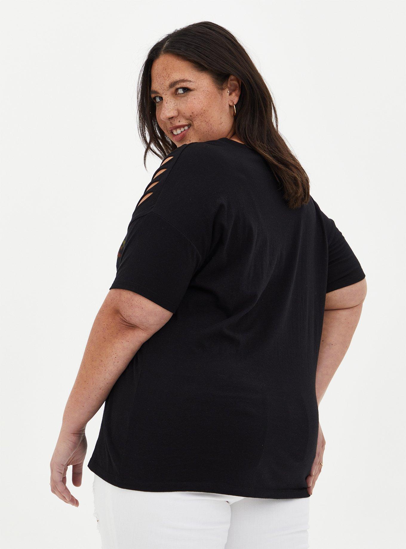 Plus Size - Sublime Long Beach Sun Black Slashed Tee - Torrid