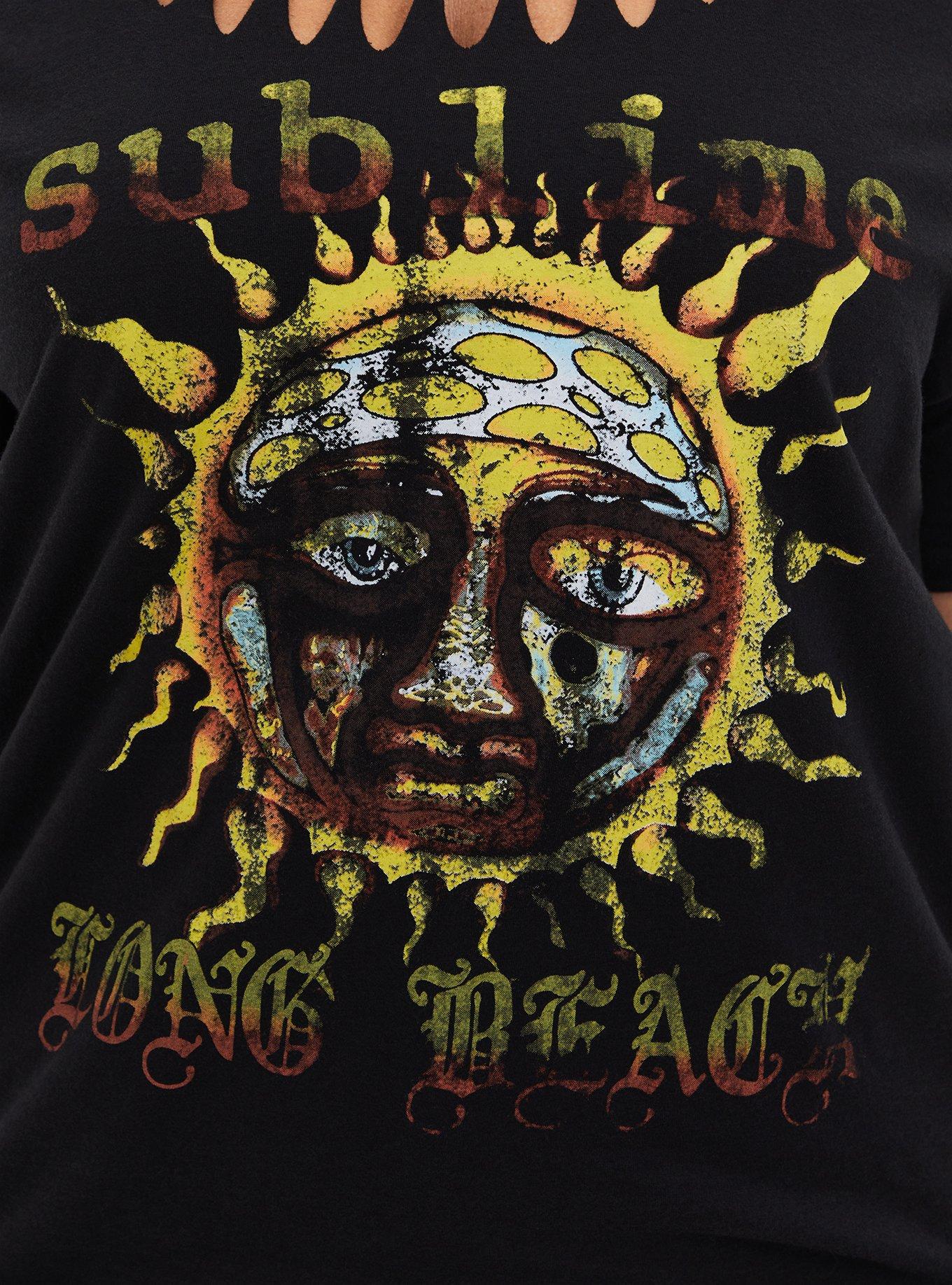 Plus Size - Sublime Long Beach Sun Black Slashed Tee - Torrid