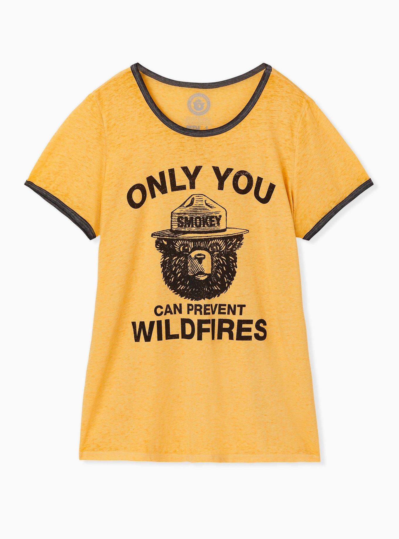 Plus Size - Smokey The Bear Yellow Ringer Tee - Torrid