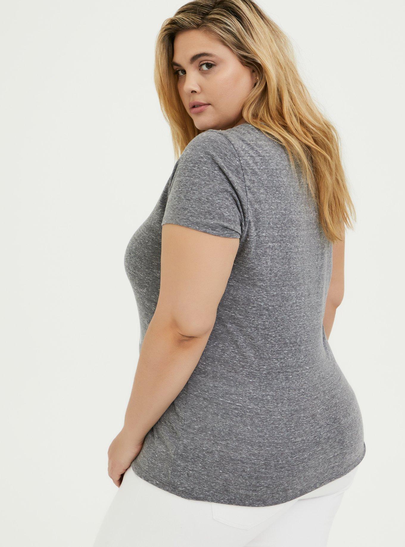 Plus Size - Climb A Cactus Heather Grey Triblend Crew Tee - Torrid