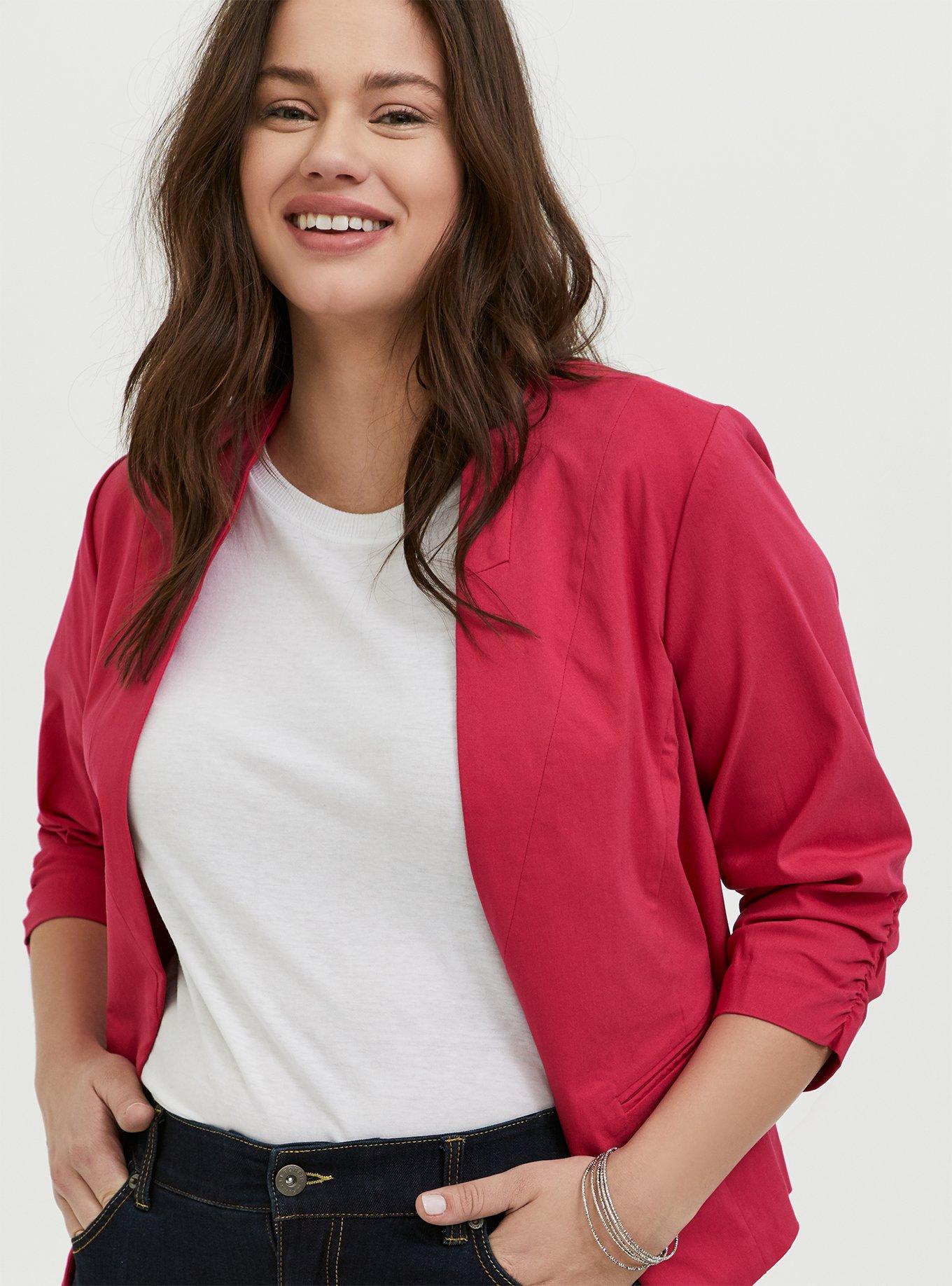 Plus Size - Fuchsia Pink Millennium Stretch Cutaway Blazer - Torrid