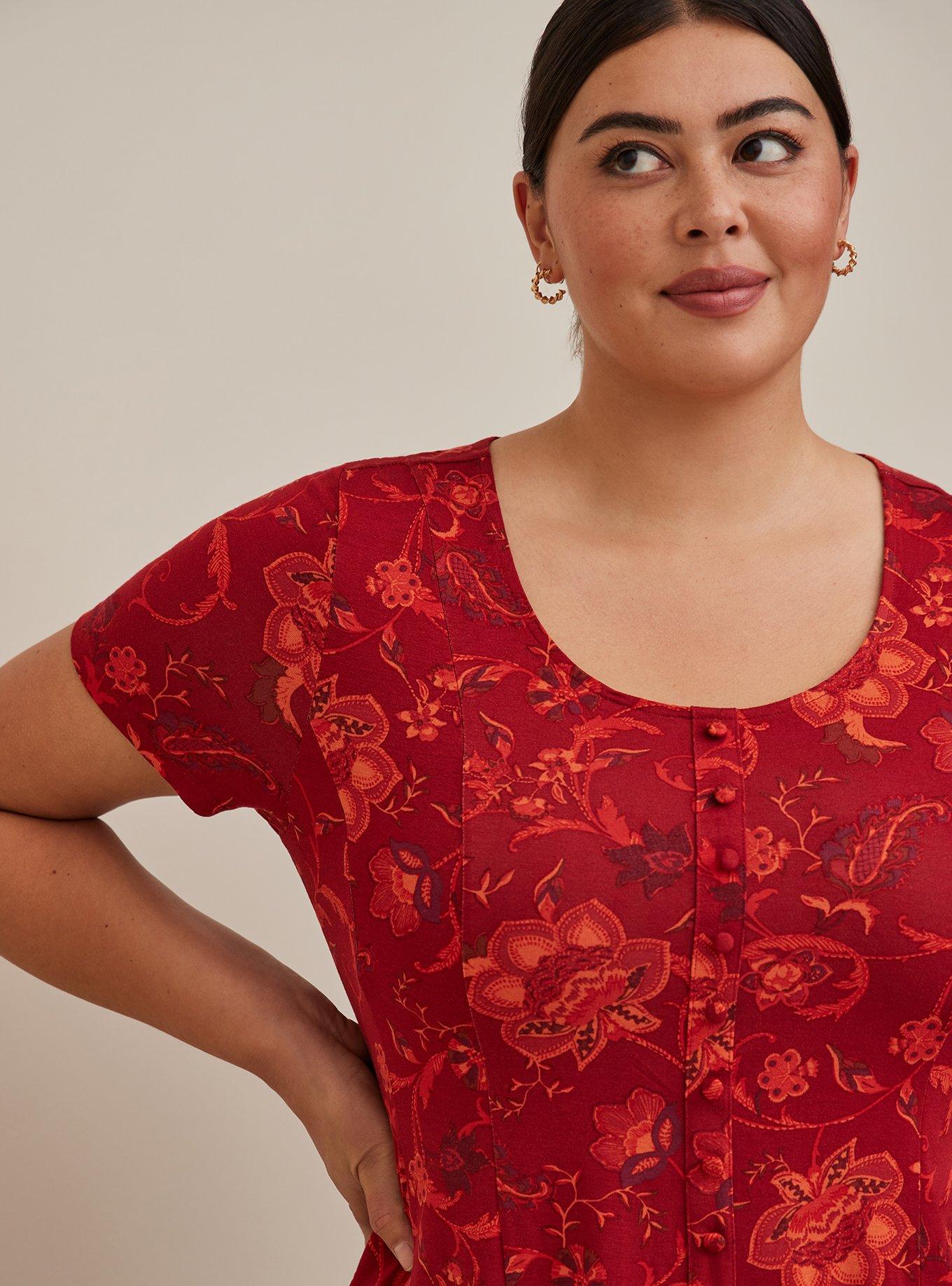 Plus Size - Super Soft Button-Front Seamed Top - Torrid