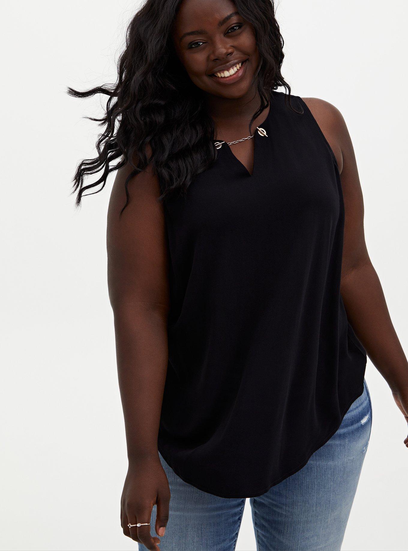 Plus Size - Crepe Chain Detail Tank - Torrid