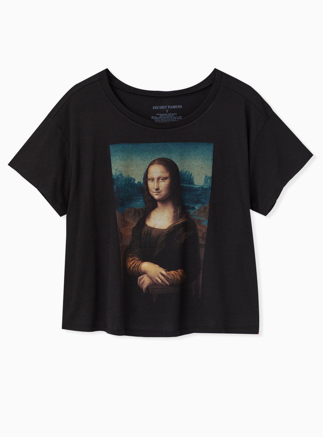 Plus Size - Mona Lisa Black Crop Crew Tee - Torrid