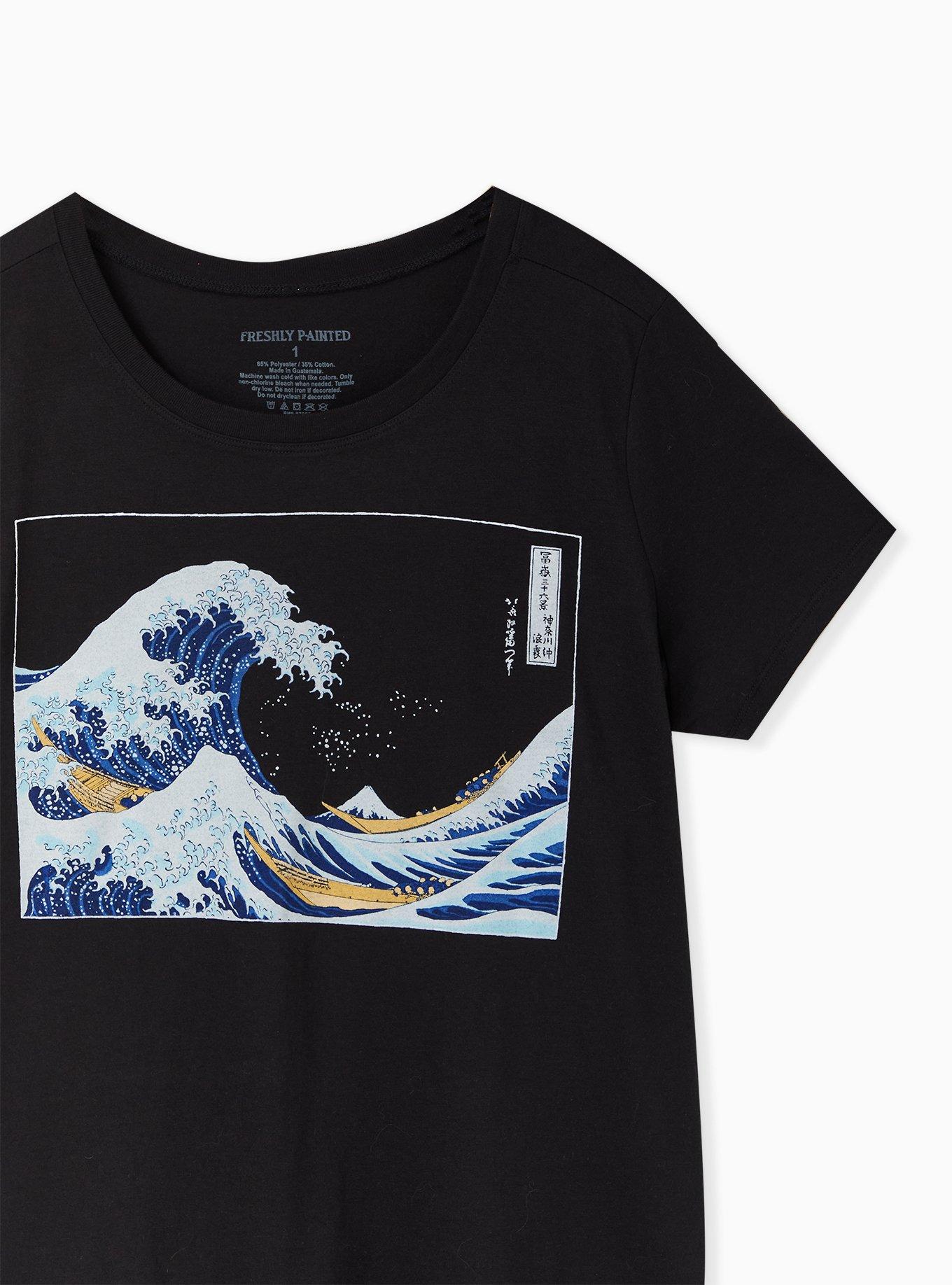 Plus Size - The Great Wave Black Crew Tee - Torrid