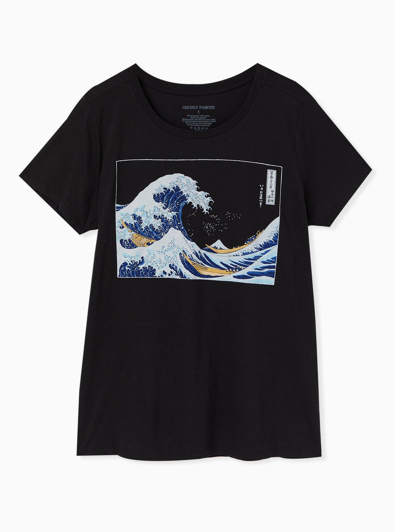 Plus Size - The Great Wave Black Crew Tee - Torrid