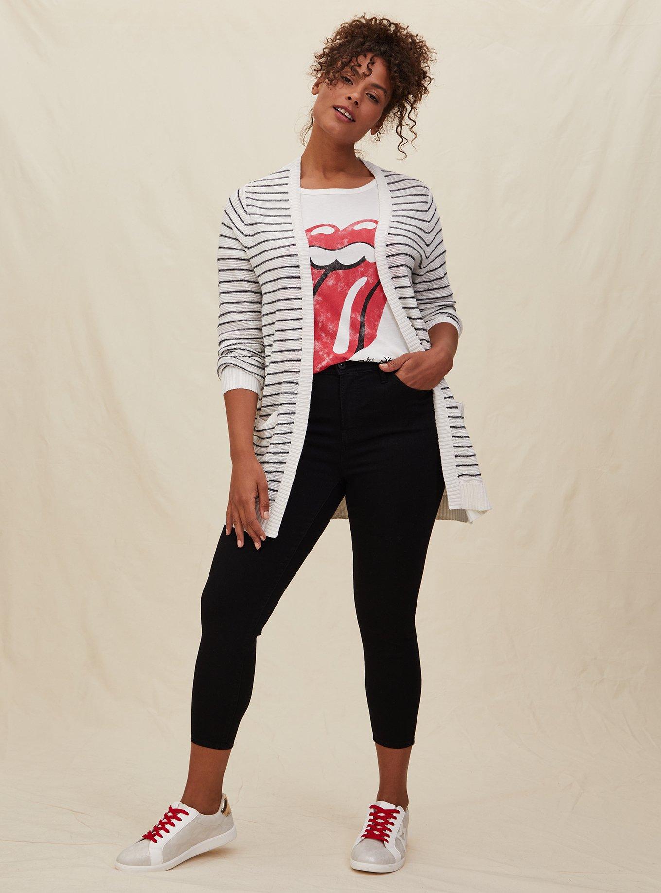 Plus Size - Rolling Stones Could Shoulder Tee - White - Torrid