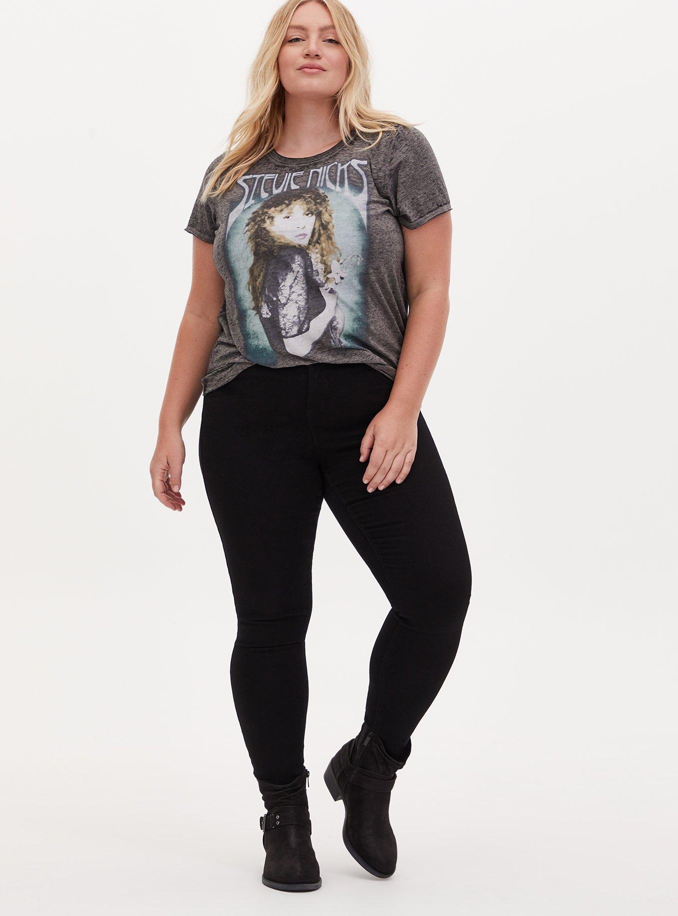 Plus Size - Stevie Nicks Crew Tee - Burnout Grey - Torrid