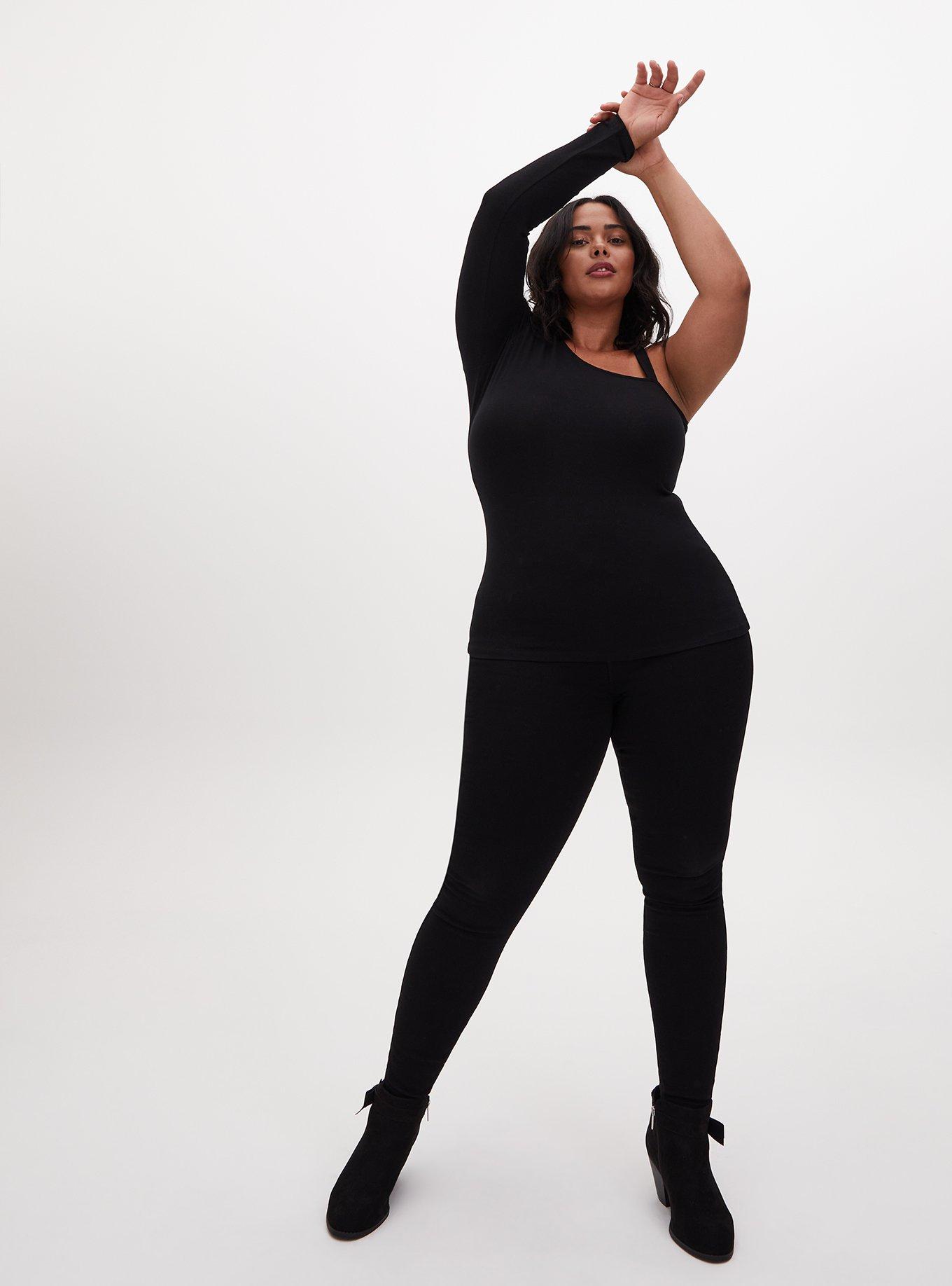 Plus Size - Black One Sleeve Foxy Tee - Torrid
