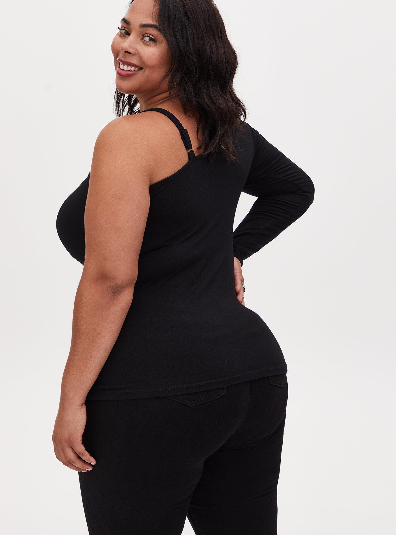 Plus Size - Black One Sleeve Foxy Tee - Torrid