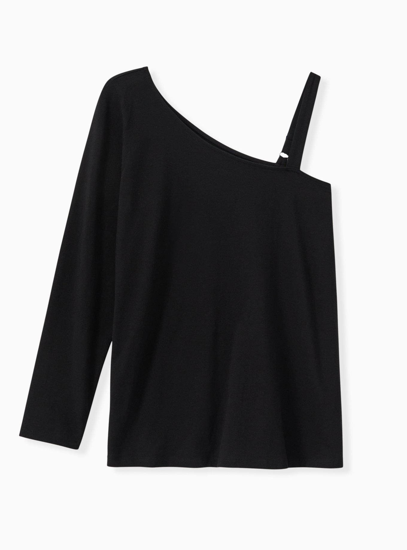 Plus Size - Black One Sleeve Foxy Tee - Torrid