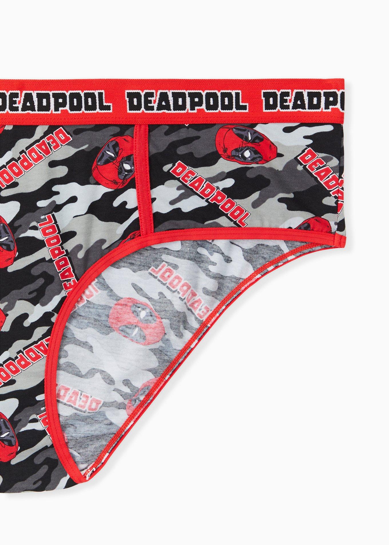 Plus Size - Marvel Deadpool Red & Grey Camo Cotton Hipster Panty - Torrid