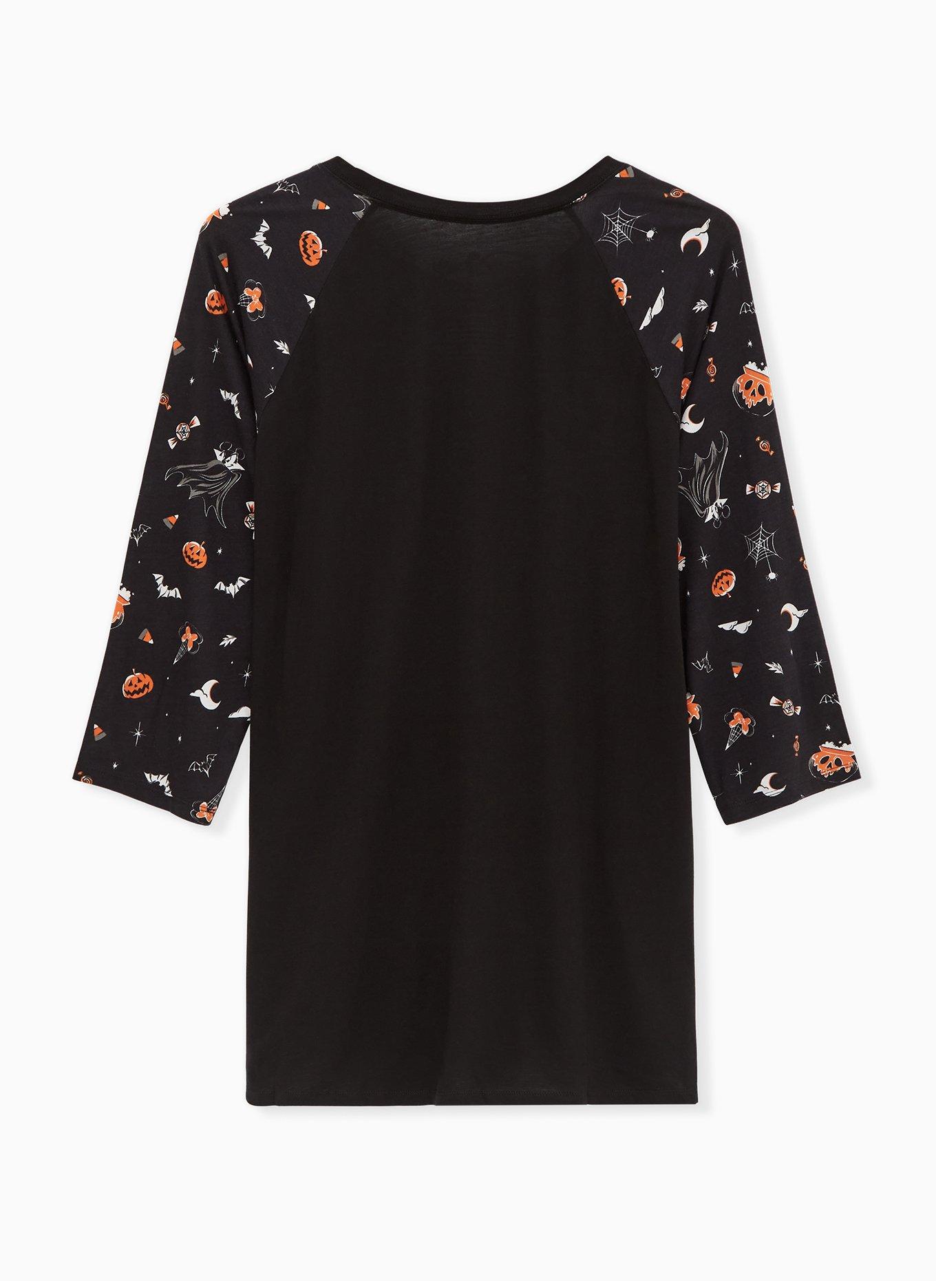 Plus Size - Disney Mickey Mouse Treat Black Raglan Top - Torrid