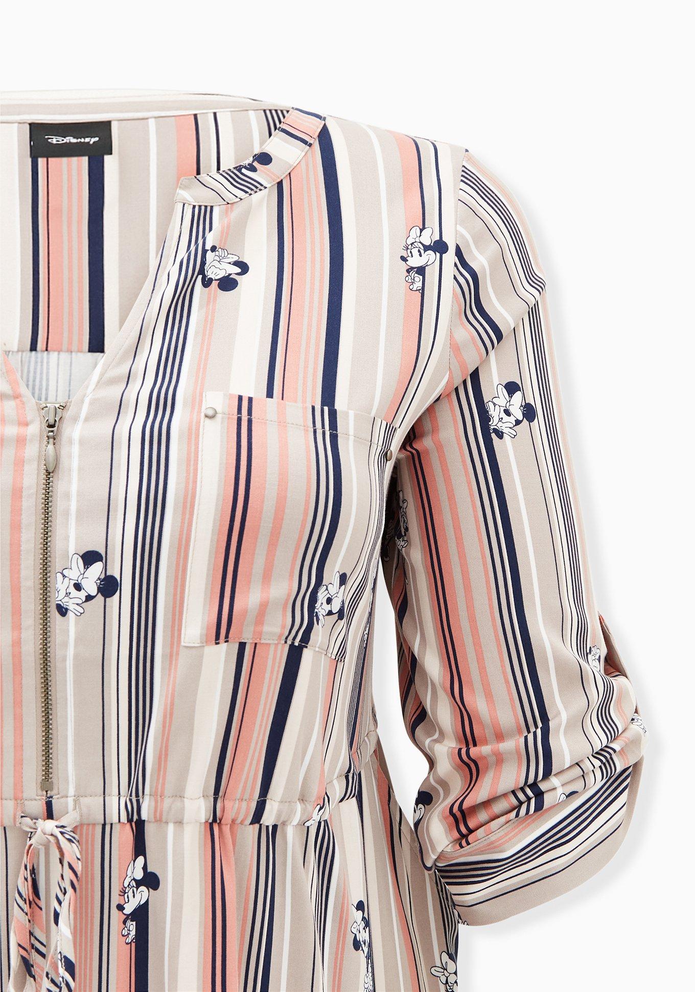 Plus Size - Disney Minnie Mouse Stripe Challis Zip Front Drawstring ...