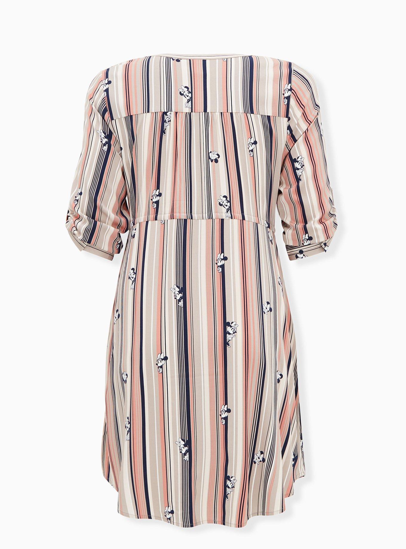 Plus Size - Disney Minnie Mouse Stripe Challis Zip Front Drawstring ...