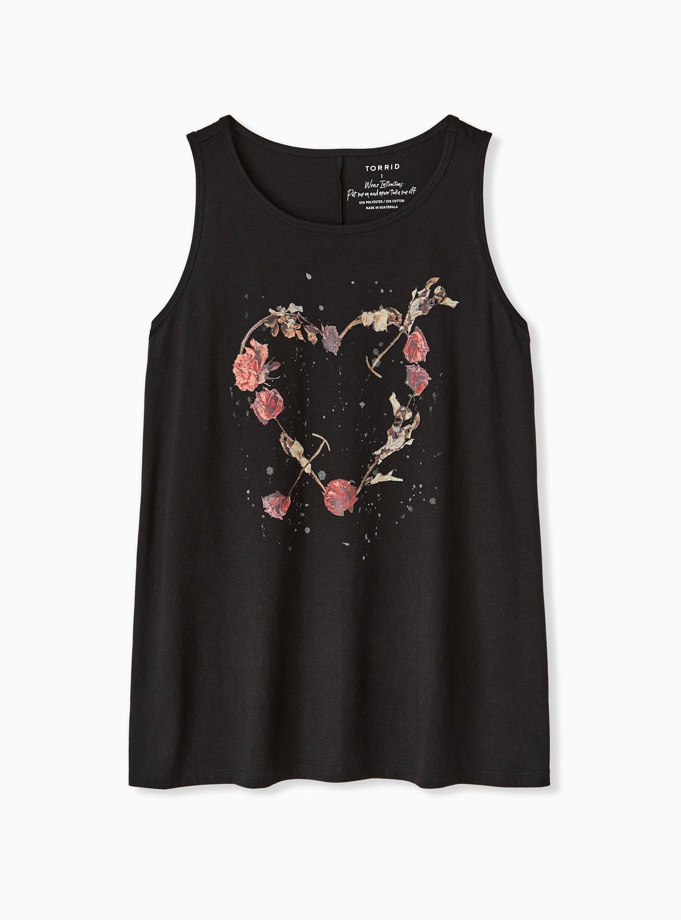 Plus Size - Black Rose Heart Tank - Torrid