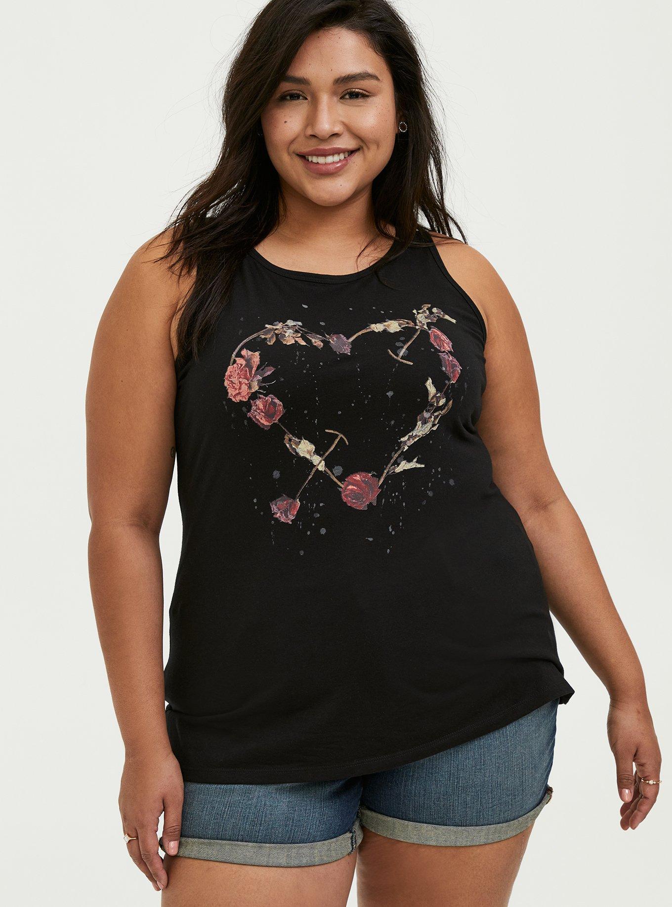 Plus Size - Black Rose Heart Tank - Torrid