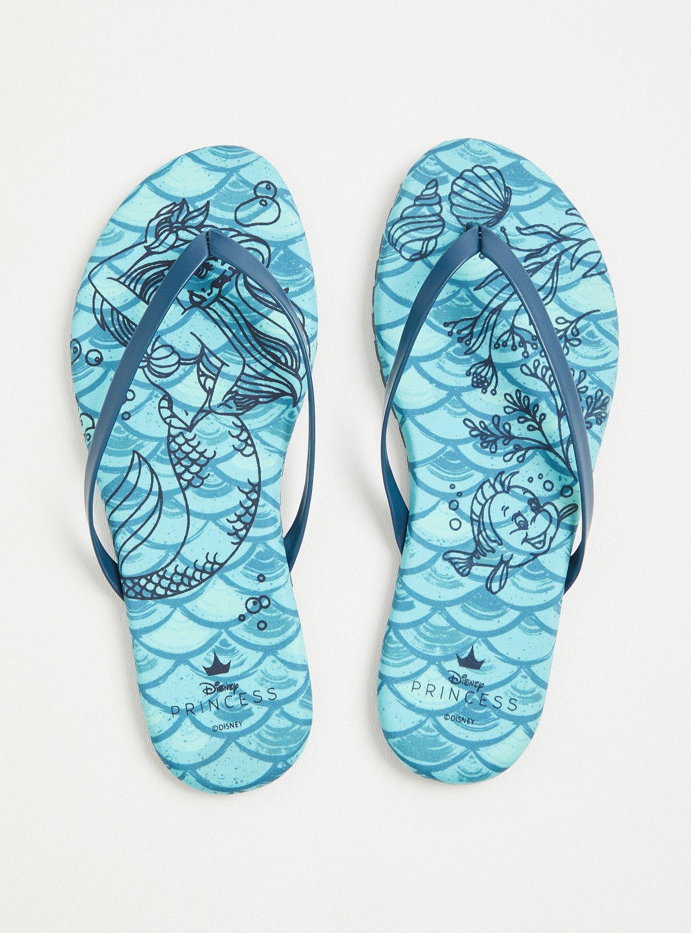 Plus Size - Disney The Little Mermaid Ariel Teal Flip Flop (WW) - Torrid