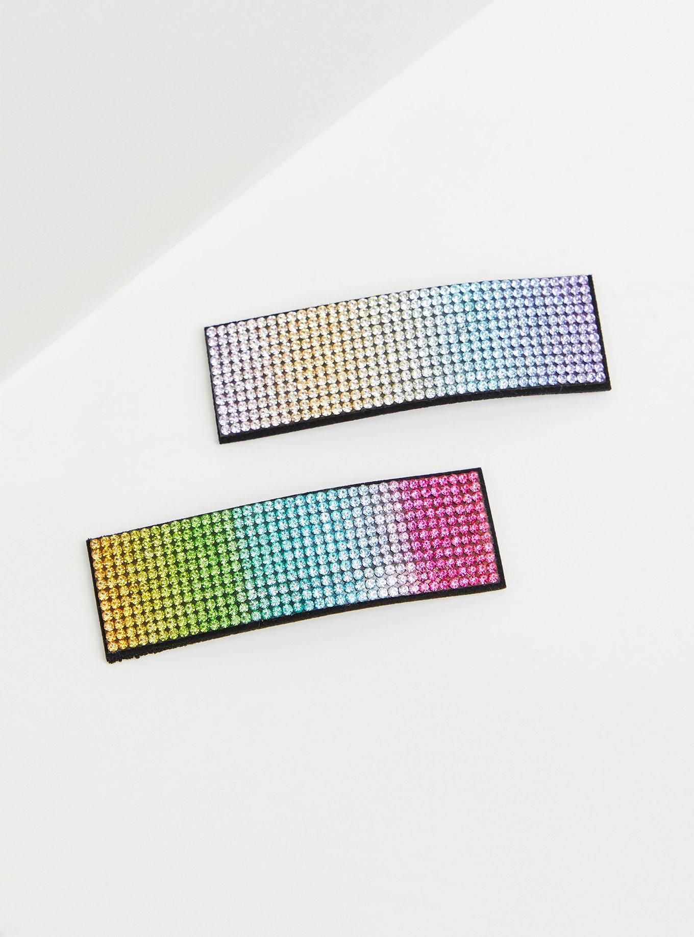 Plus Size - Rainbow Rhinestone Hair Clip Pack - Pack of 2 - Torrid