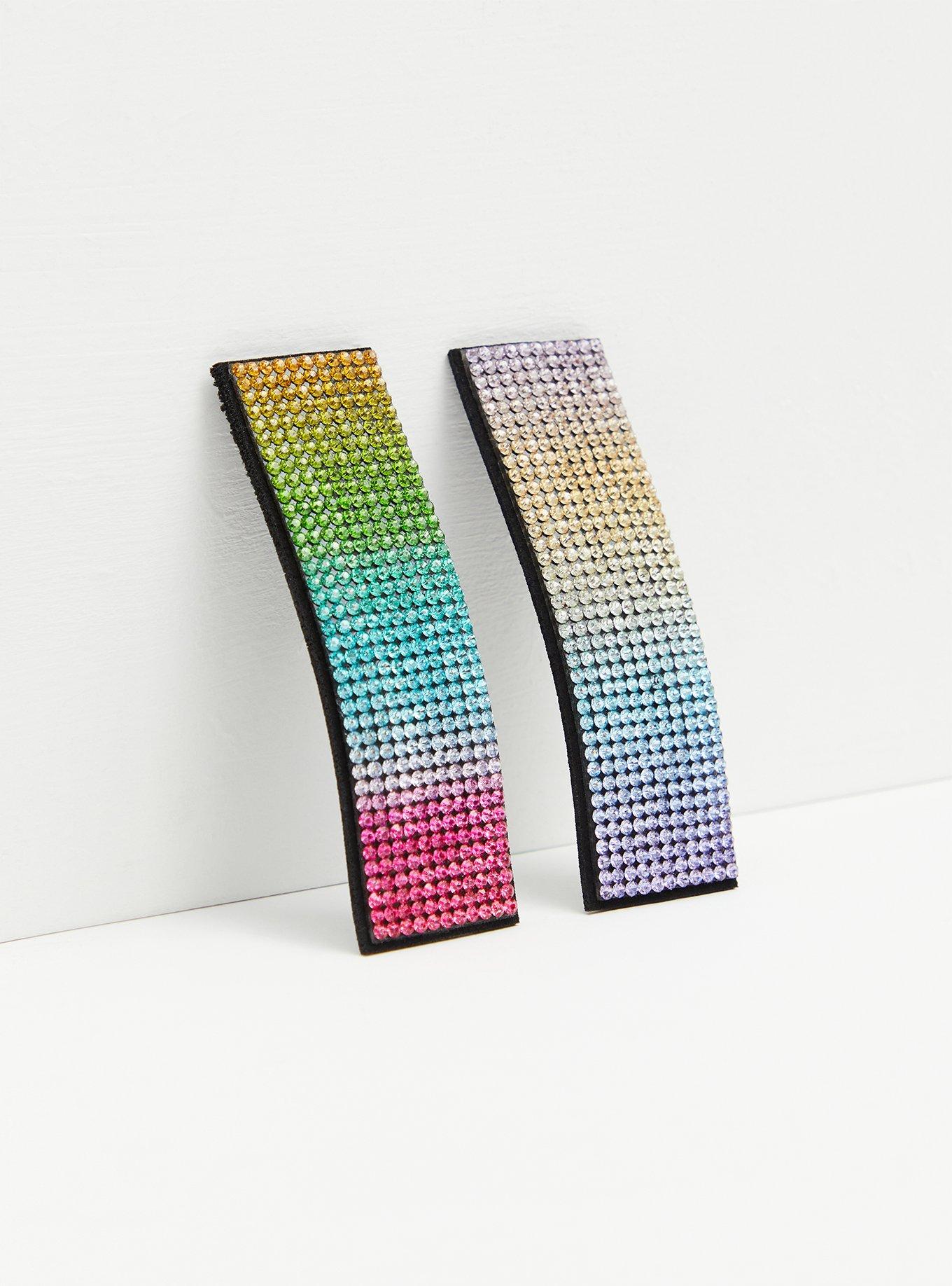 Plus Size - Rainbow Rhinestone Hair Clip Pack - Pack of 2 - Torrid