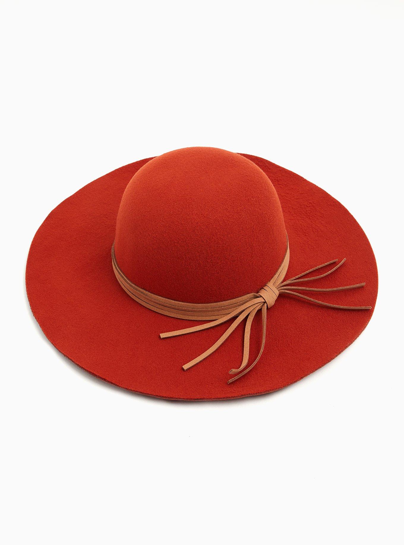 Plus Size - Brick Red Round Floppy Hat - Torrid