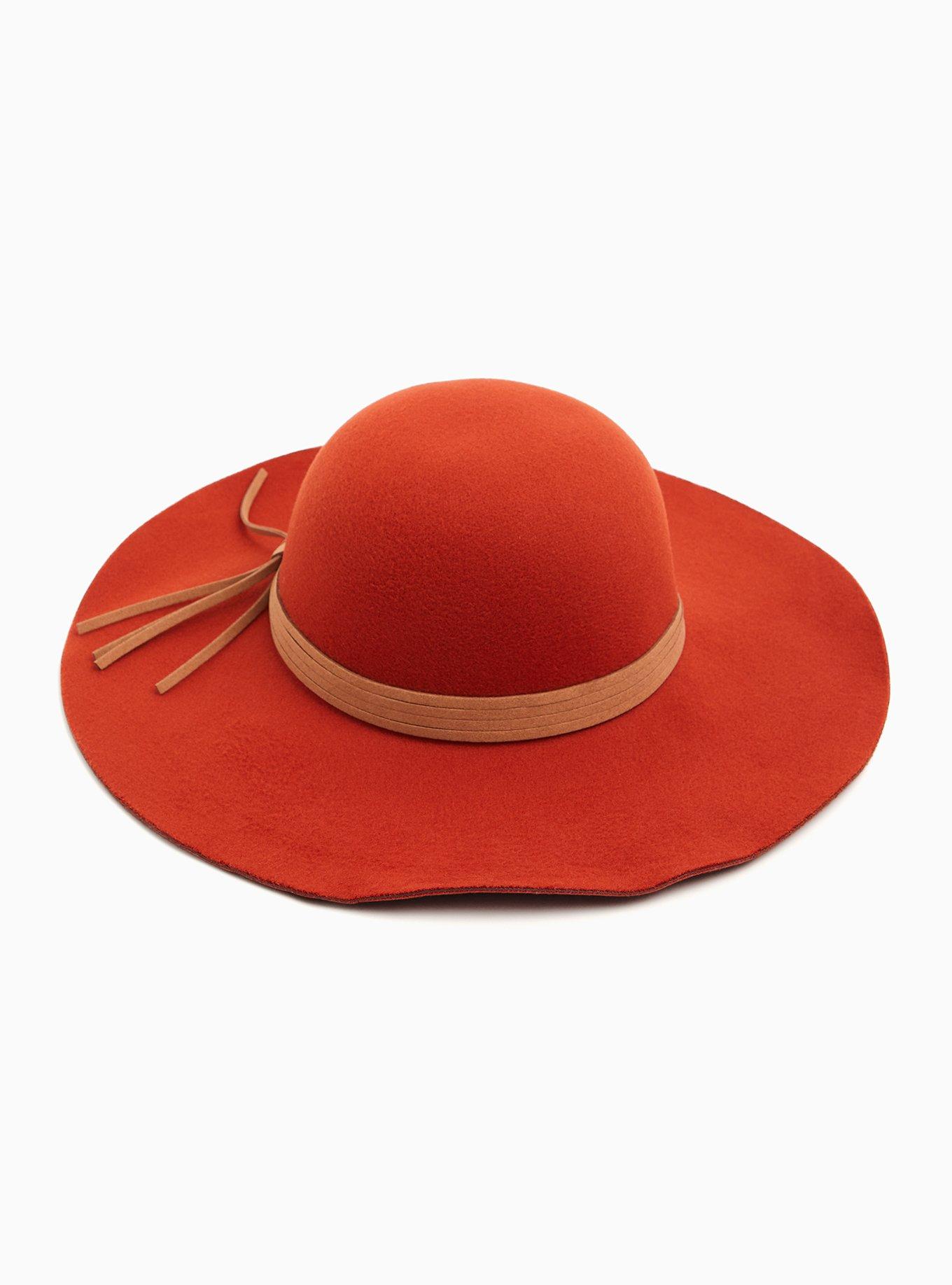 Plus Size - Brick Red Round Floppy Hat - Torrid
