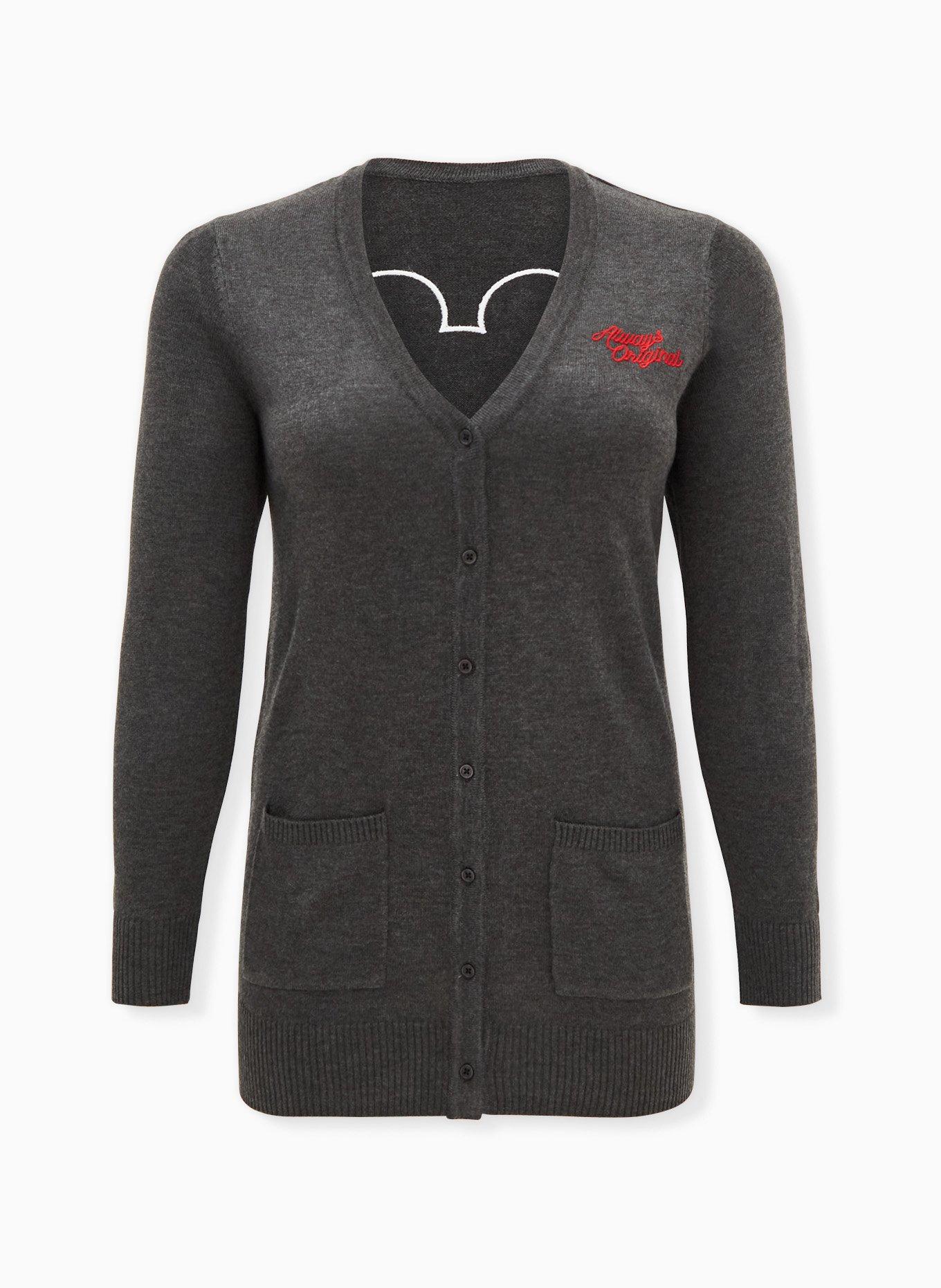 Plus Size - Disney Mickey Mouse Always Original Charcoal Grey Boyfriend ...