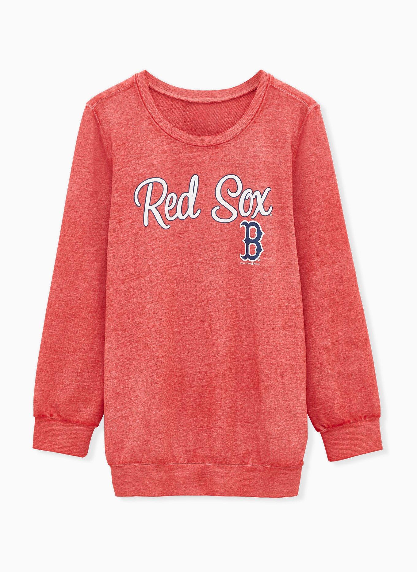 Plus Size - MLB Boston Red Socks Red Burnout Sweatshirt - Torrid