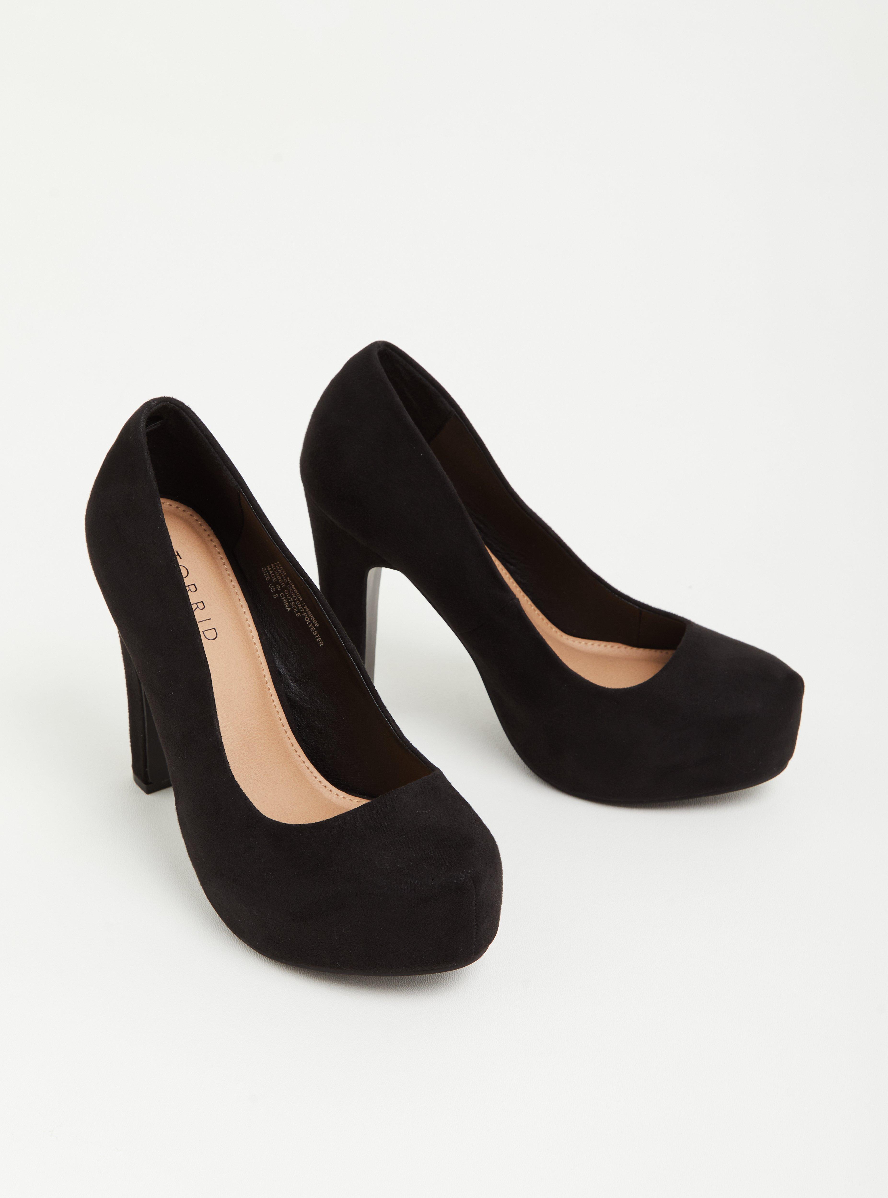 Plus Size - Black Faux Suede Platform Pump (WW) - Torrid