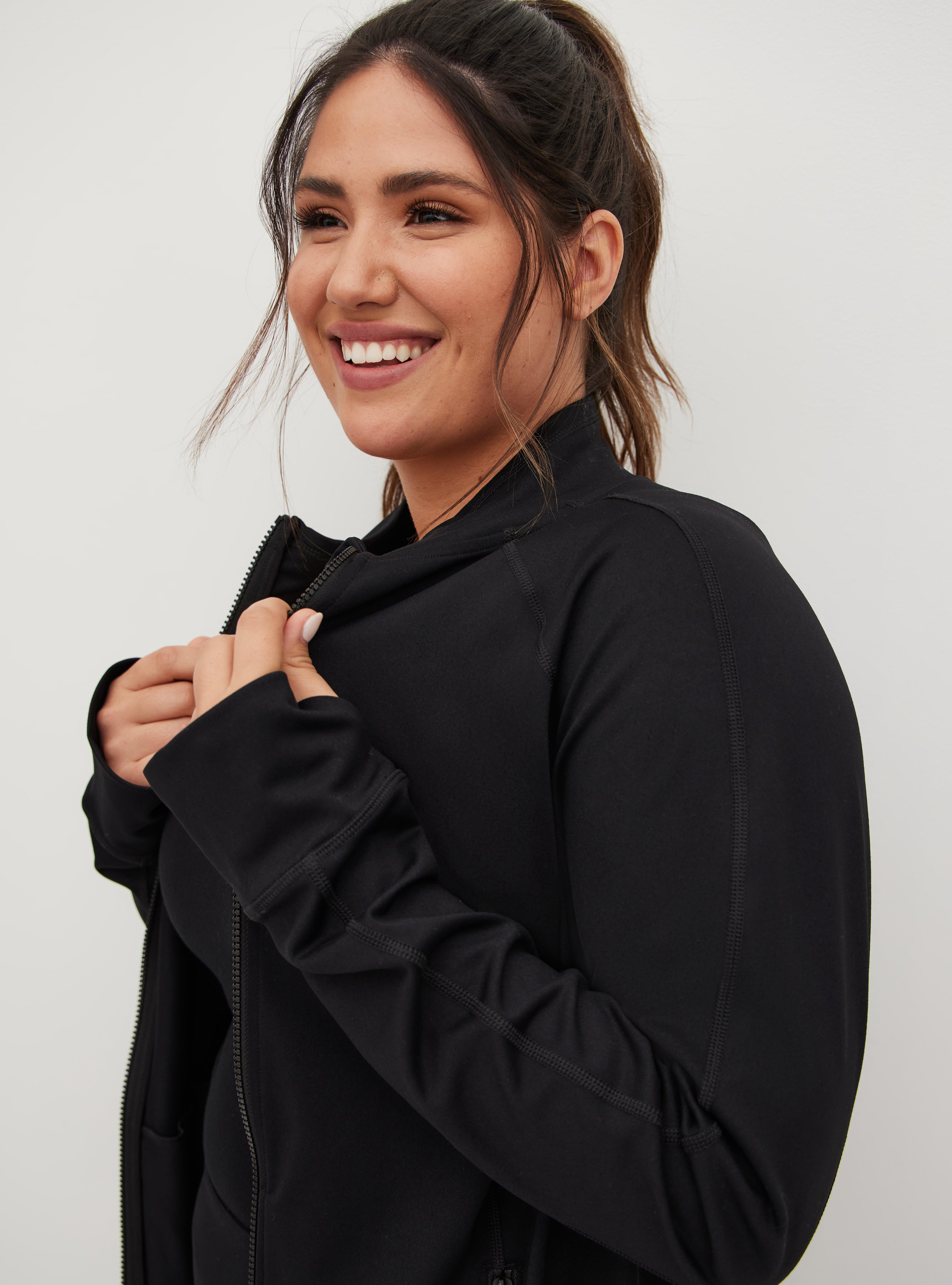 Plus Size - Active Zip Jacket - Performance Core Black - Torrid