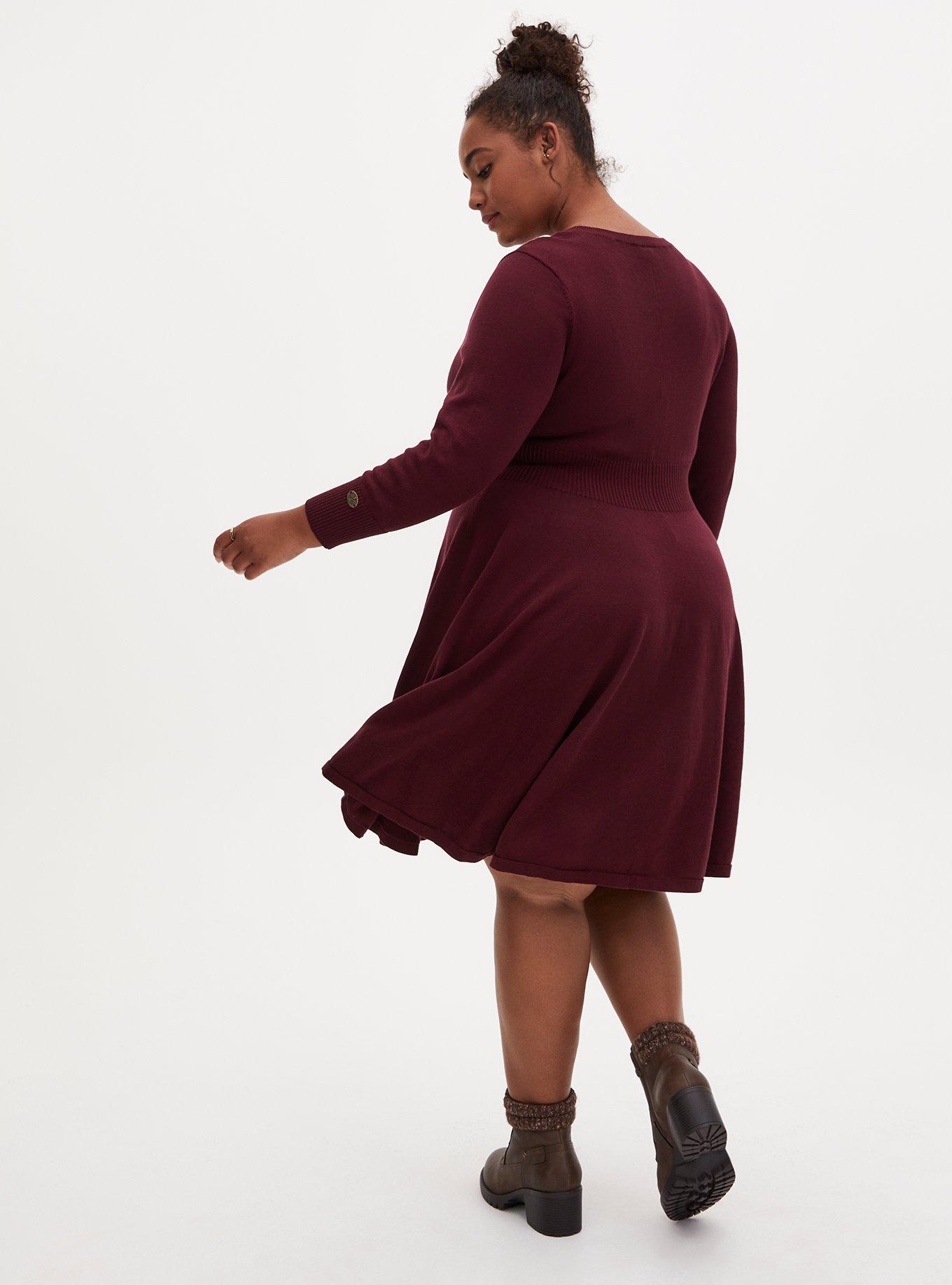 Plus Size - Outlander Lace Front Sweater Dress - Torrid