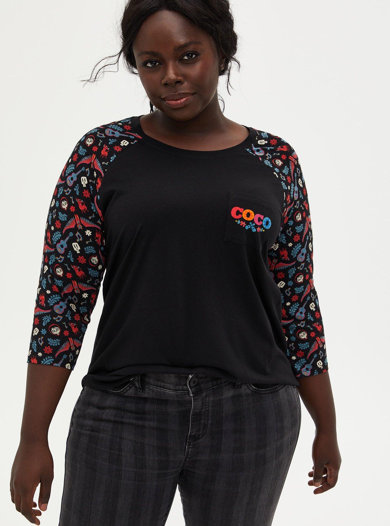 Plus Size - Disney Coco Black Raglan Top - Torrid