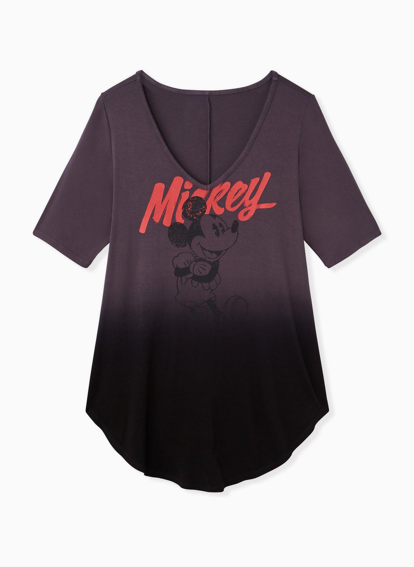 Plus Size - Disney Mickey Dip-Dye Dark Slate Grey Graphic Top - Torrid