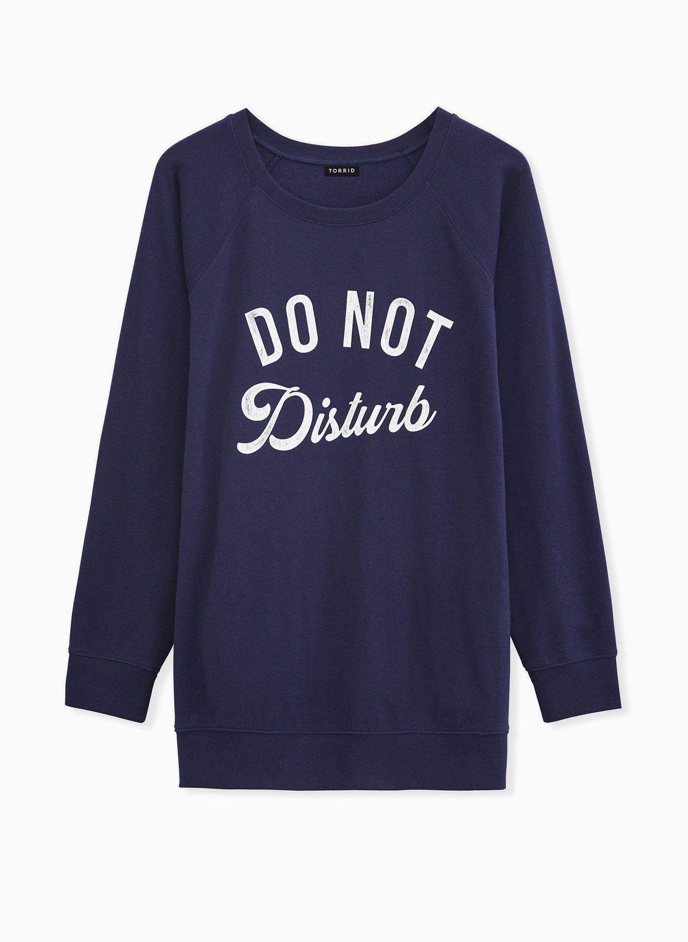 Plus Size - Do Not Disturb Navy Raglan Sweatshirt - Torrid