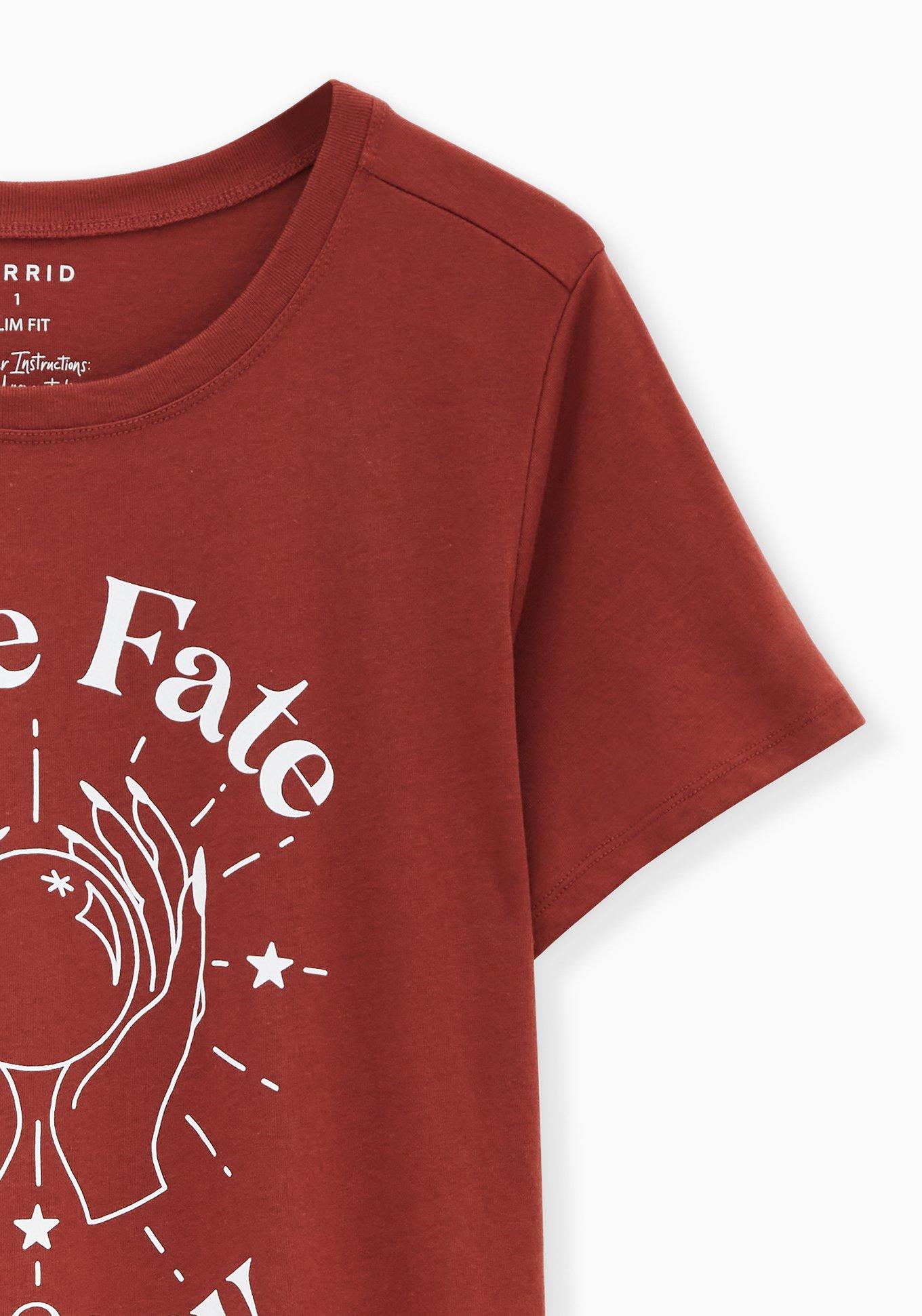 Plus Size - Love Fate Destiny Slim Fit Crew Tee - Brick Red - Torrid