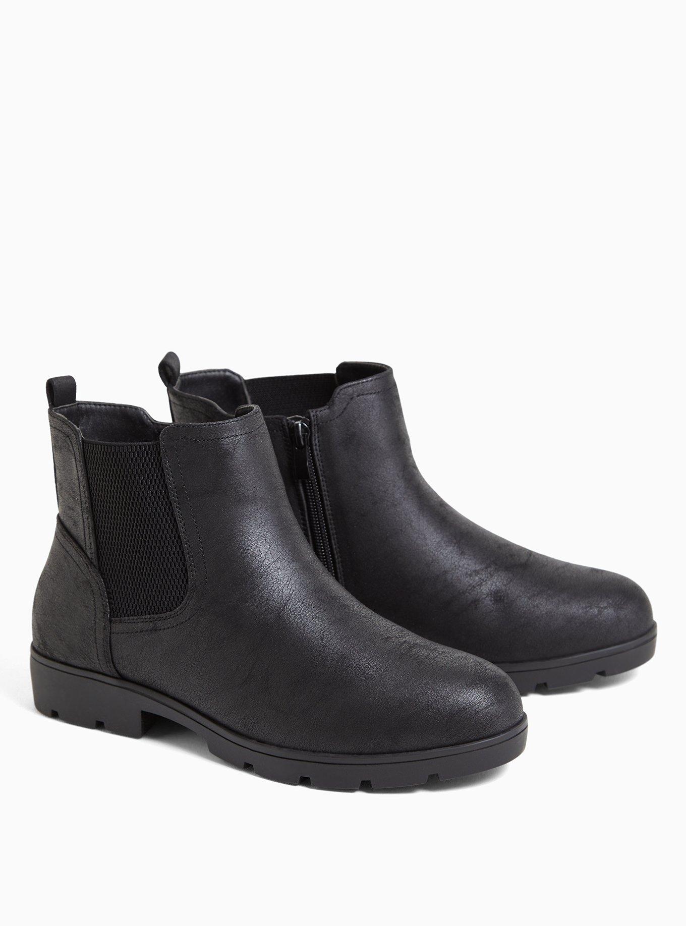 Plus Size - Oiled Chelsea Lug Bootie (WW) - Torrid