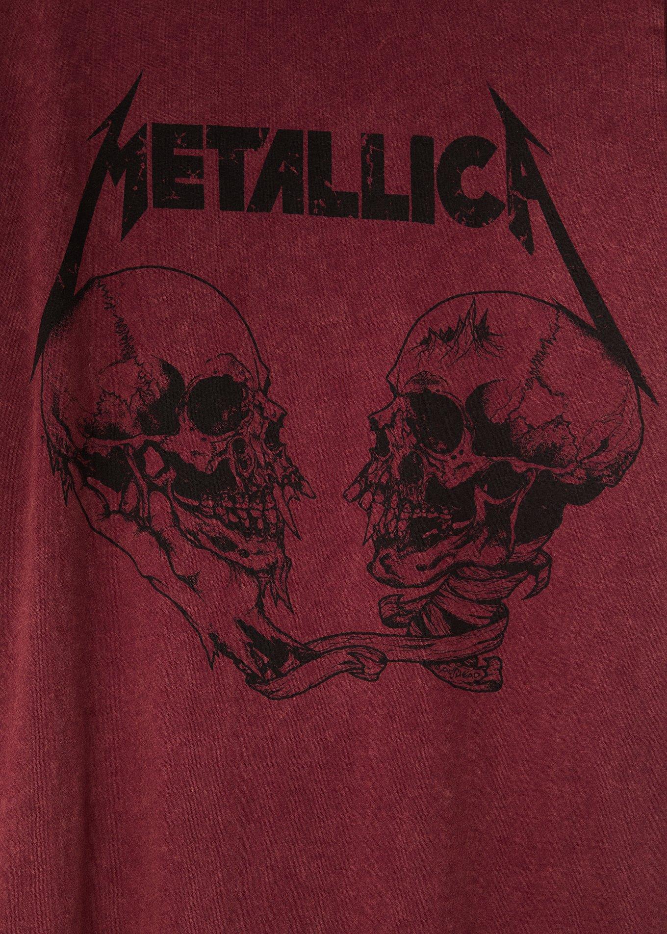 Plus Size - Metallica Classic Fit Tee - Mineral Wash Dark Red - Torrid