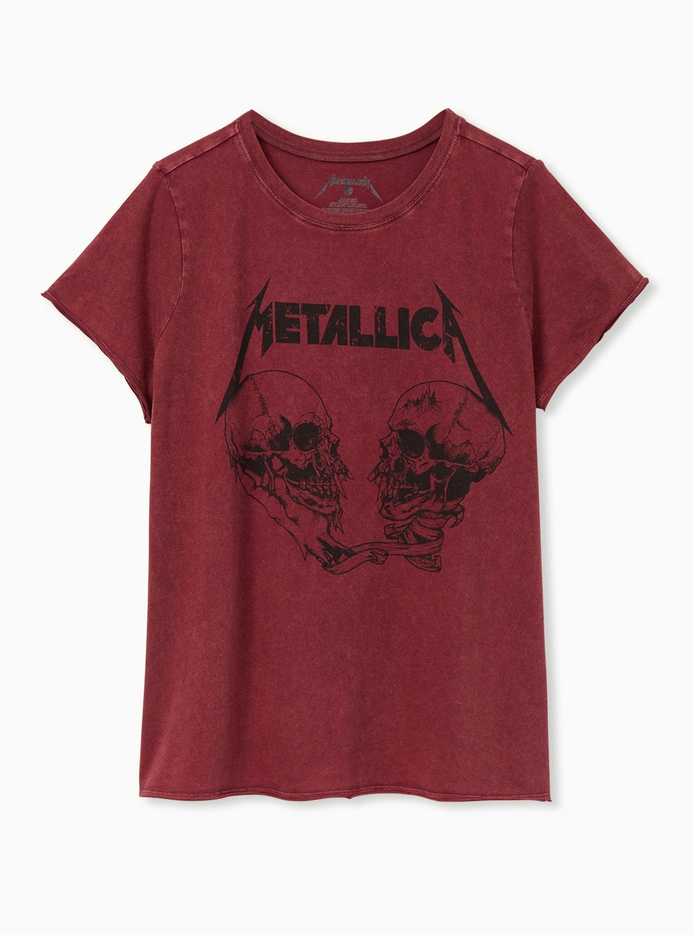 Plus Size - Metallica Classic Fit Tee - Mineral Wash Dark Red - Torrid